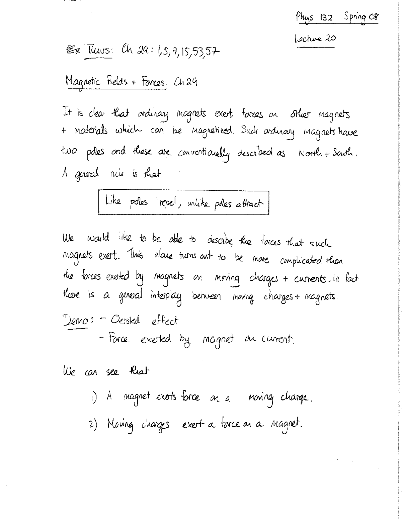 Handwritten Notes On Electromagnetism And Optics Phys 132 Docsity