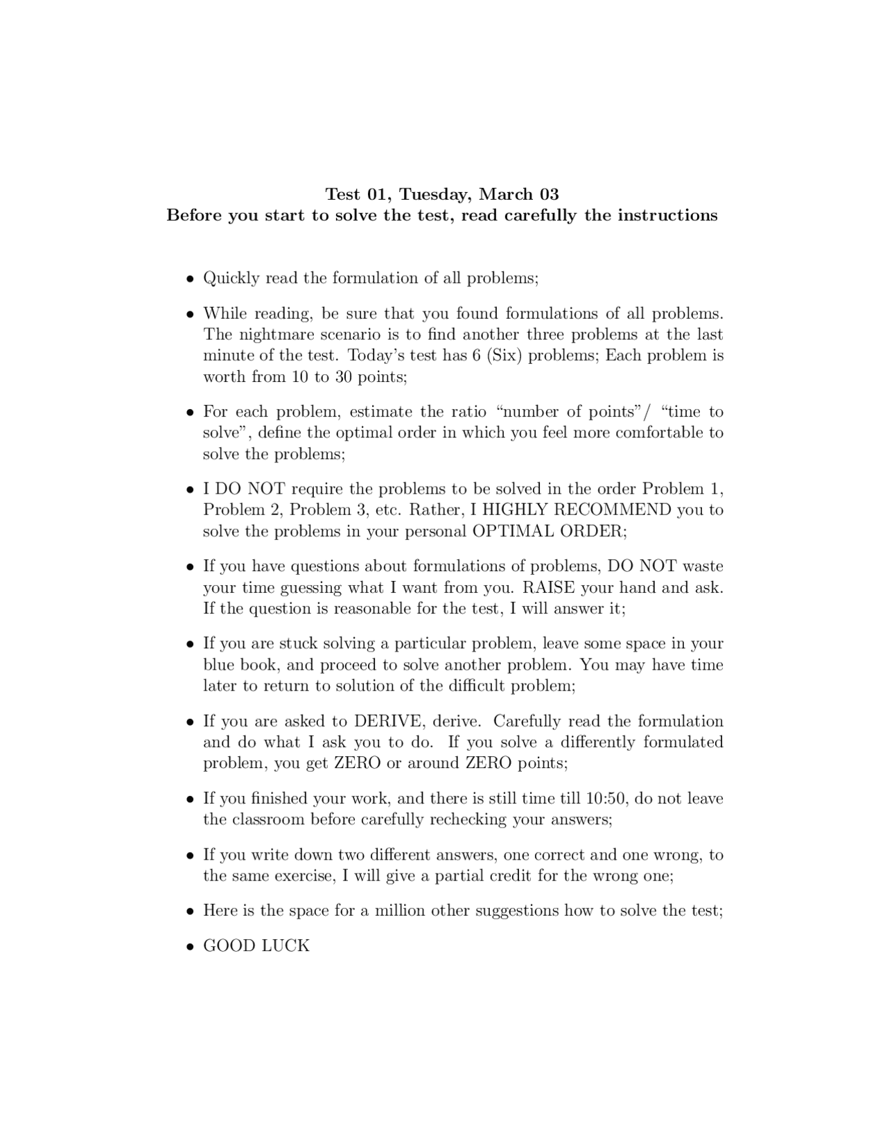 Test 1 Problems Introduction To Pde Math 3363 Docsity