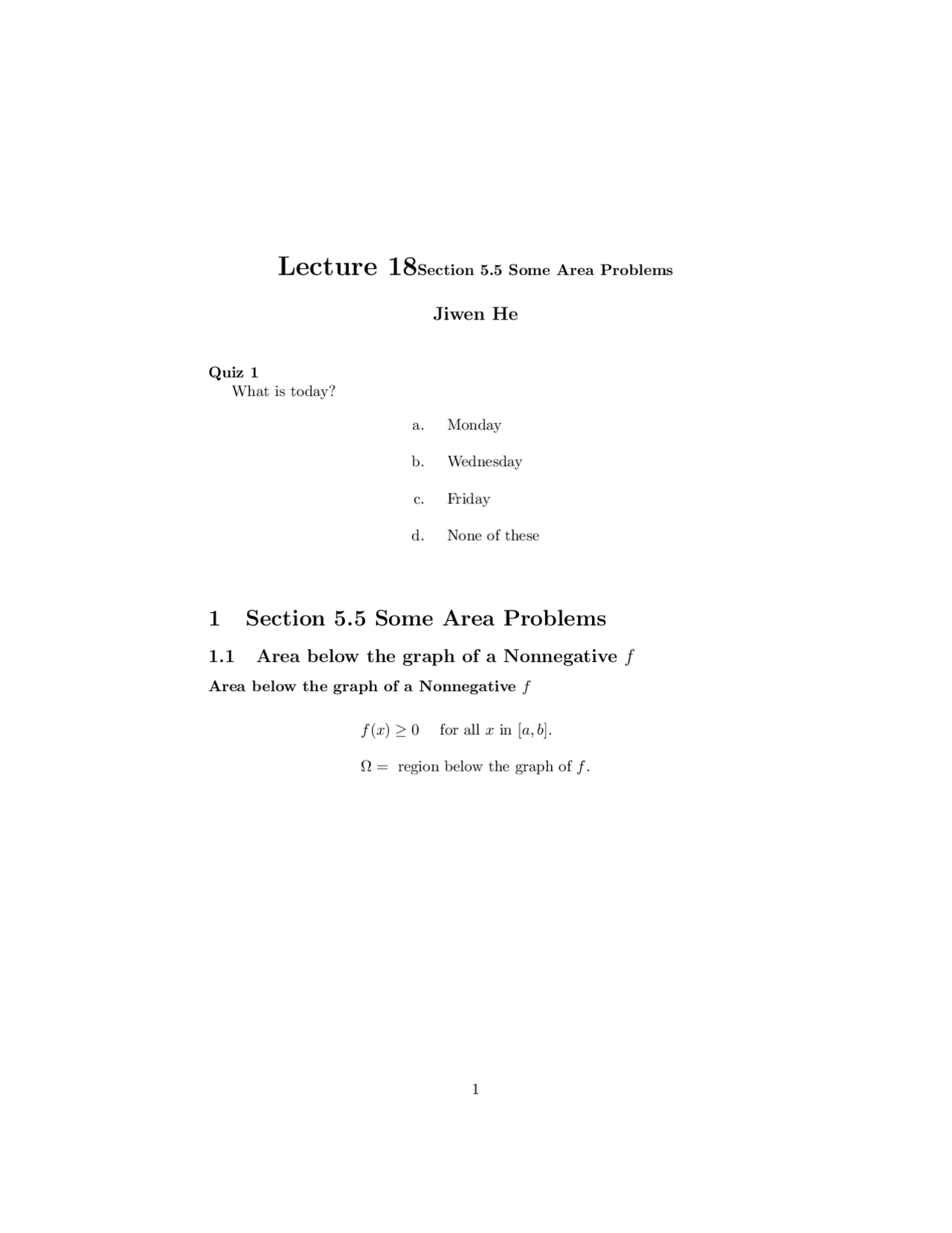 Questions With Solutions On Calculus I Quizzes Math 1431 Docsity