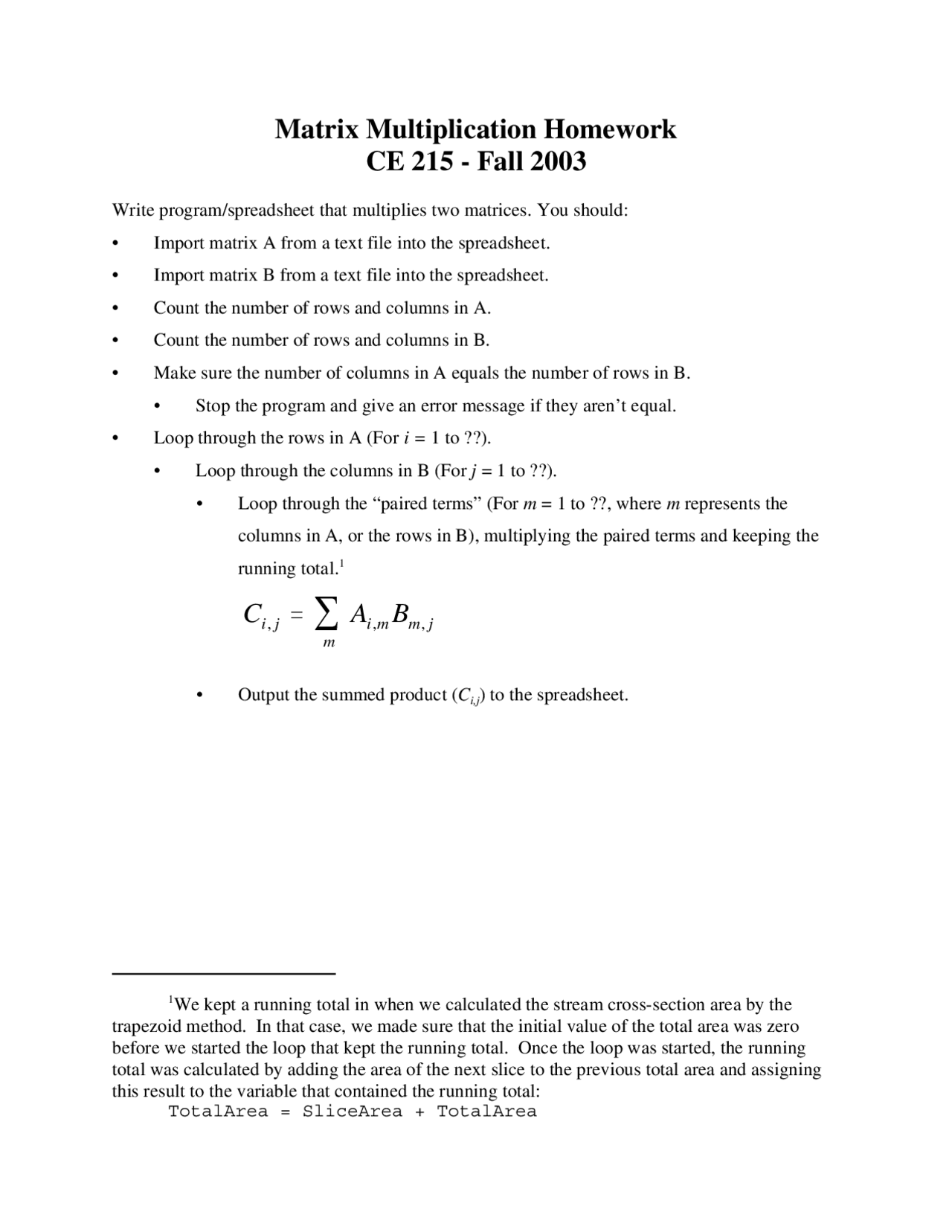 Homework On Matrix Multiplication Ce 215 Docsity
