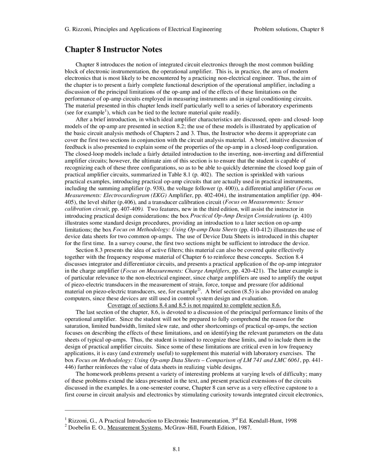 Problems With Solutions On Ideal Amplifier And Operational Amplifier