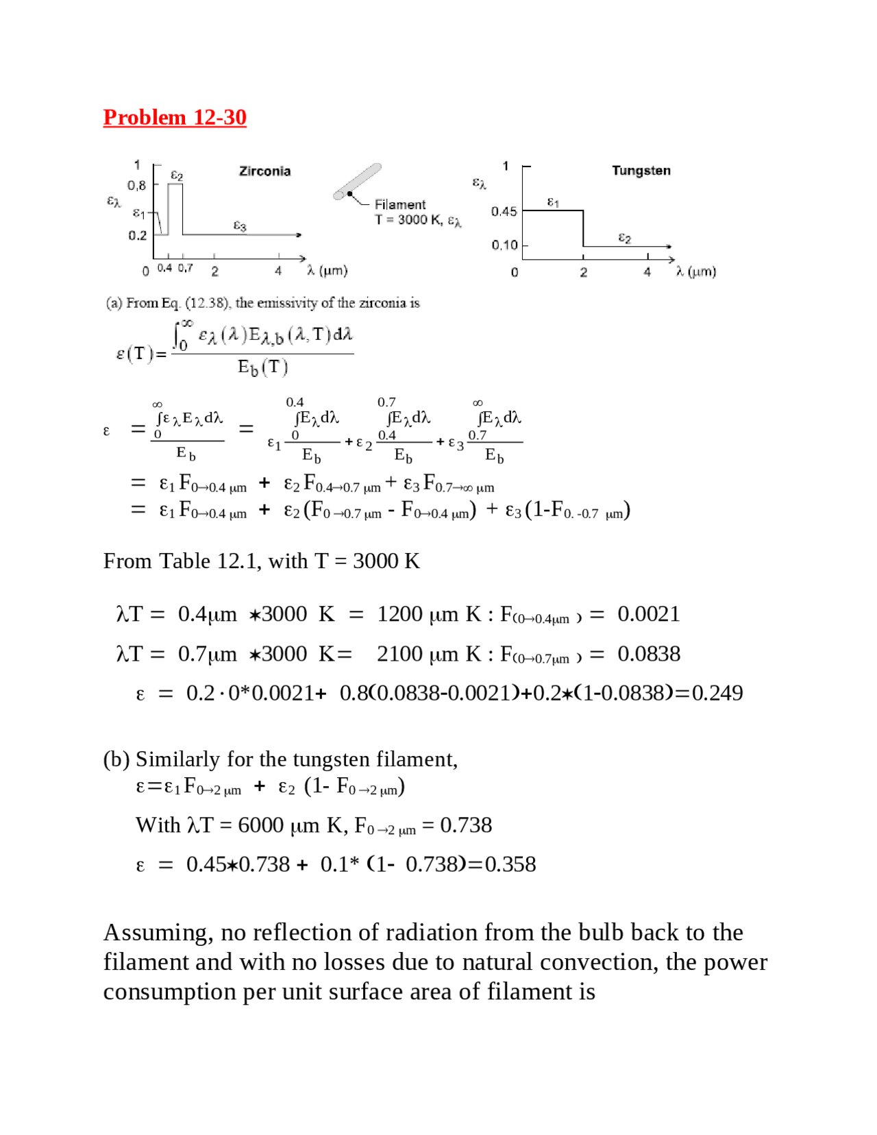 Problems Set 12 With Solution Heat And Mass Transfer Me 324 Docsity