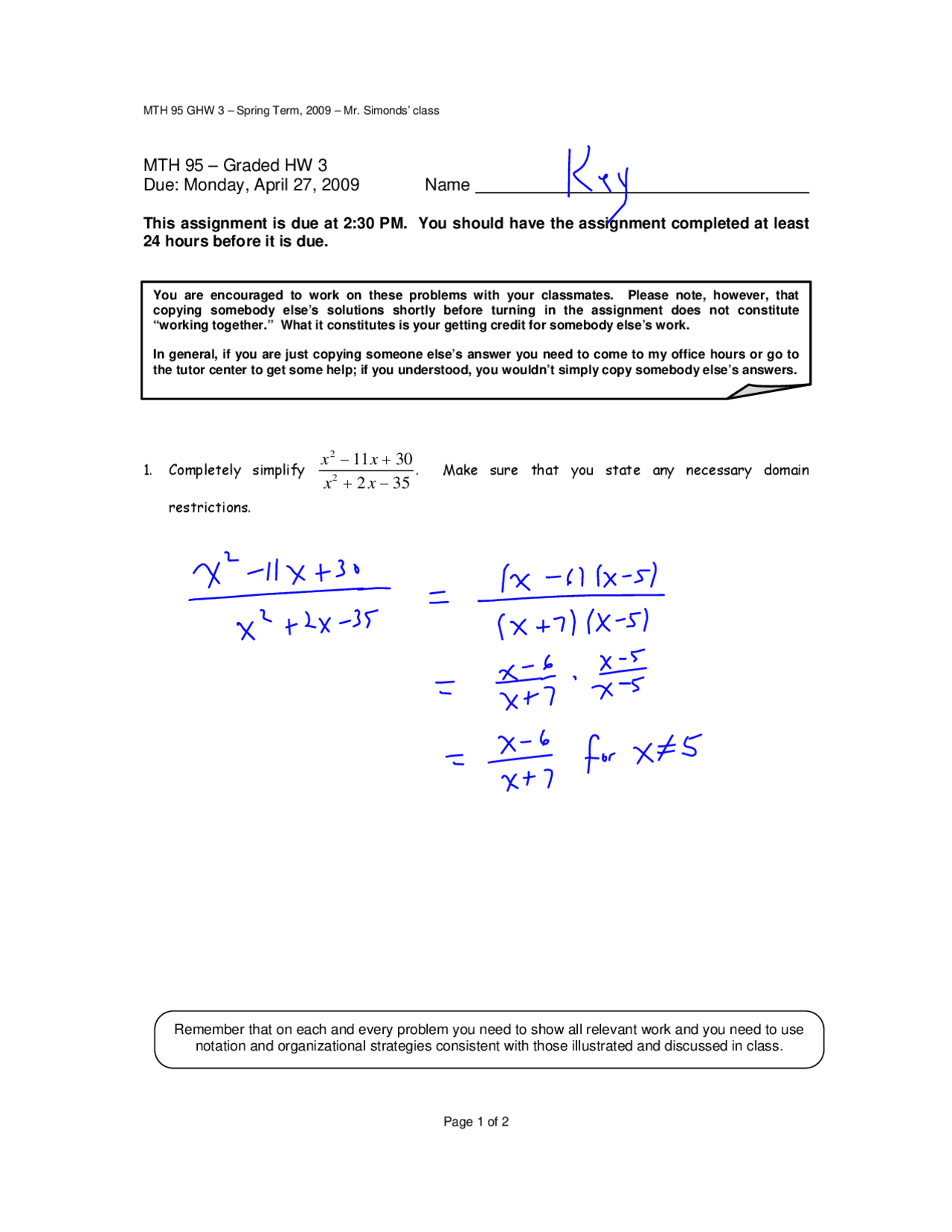 3 Solved Problems on Graph Functions in Intermediate Algebra | MTH 95 - Docsity