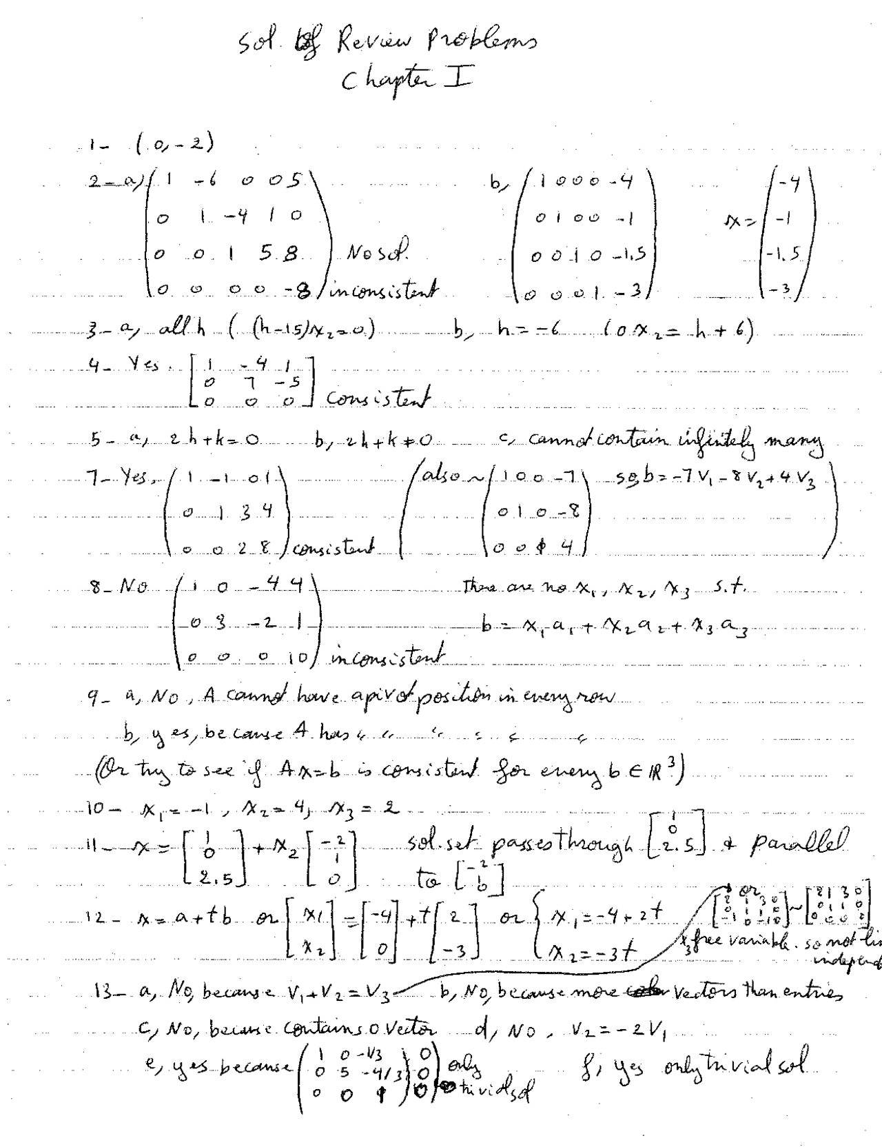 Solution of Review Problem - Matrices and Linear Algebra | MATH 2164 ...