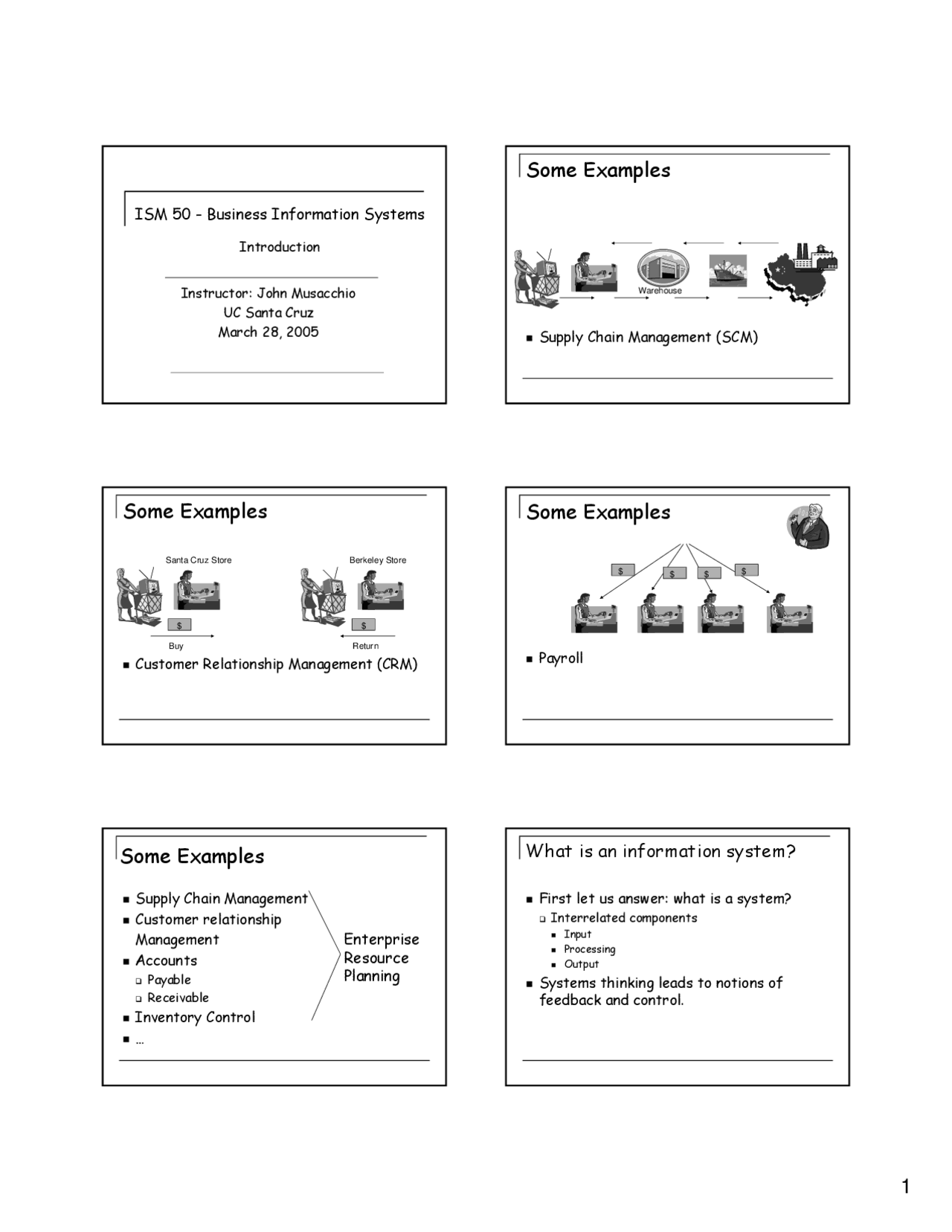 Business Information Systems with Examples - Lecture Slides | ISM 50 ...