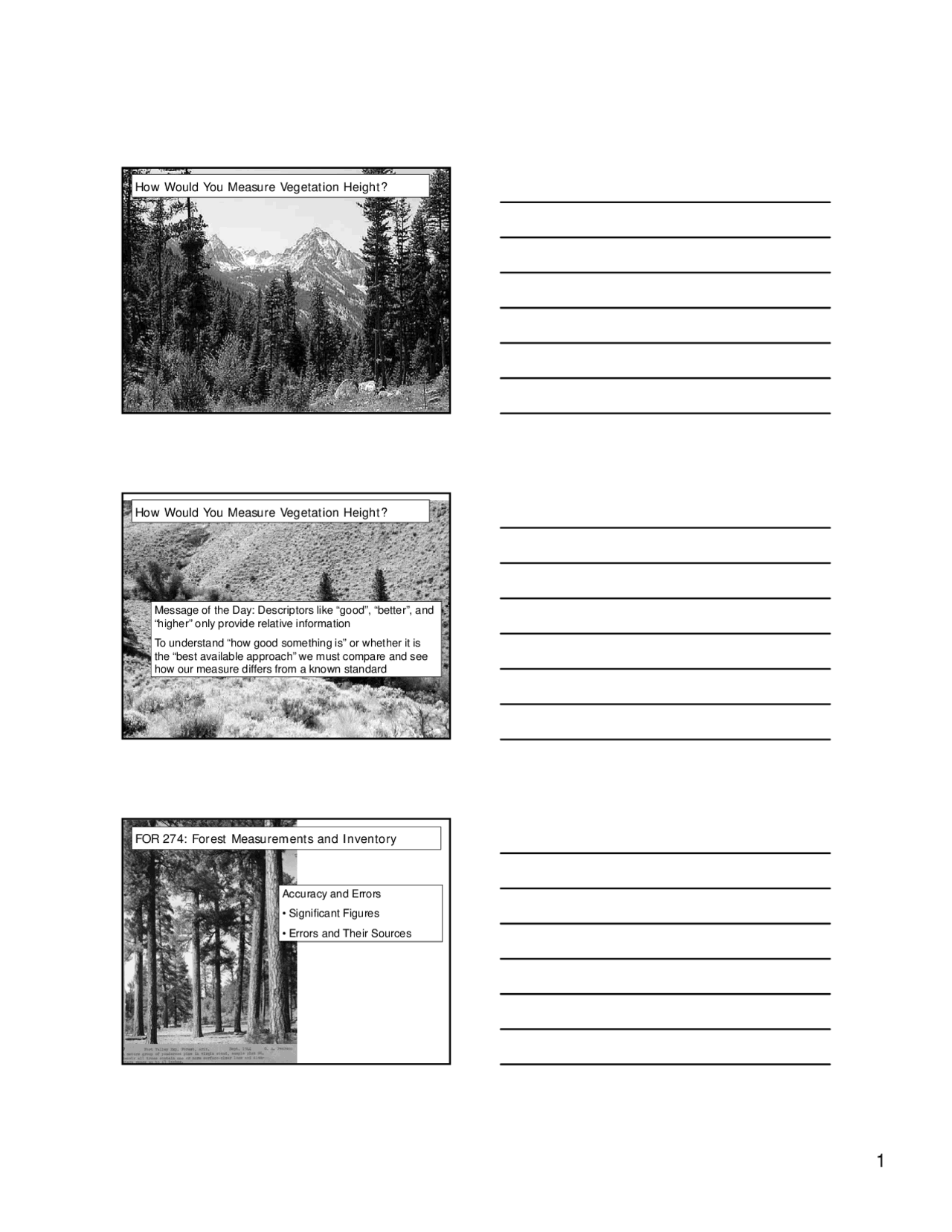 How Would You Measure Vegetation Height Lecture Slides For 274