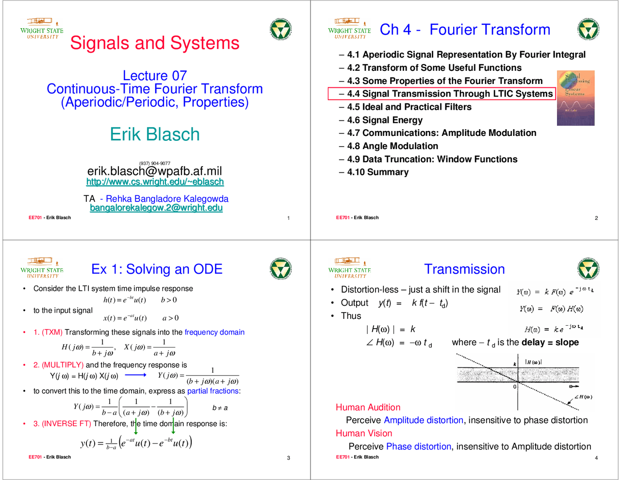 Continuous Time Fourier Transform Lecture Slides Ee 701 Docsity