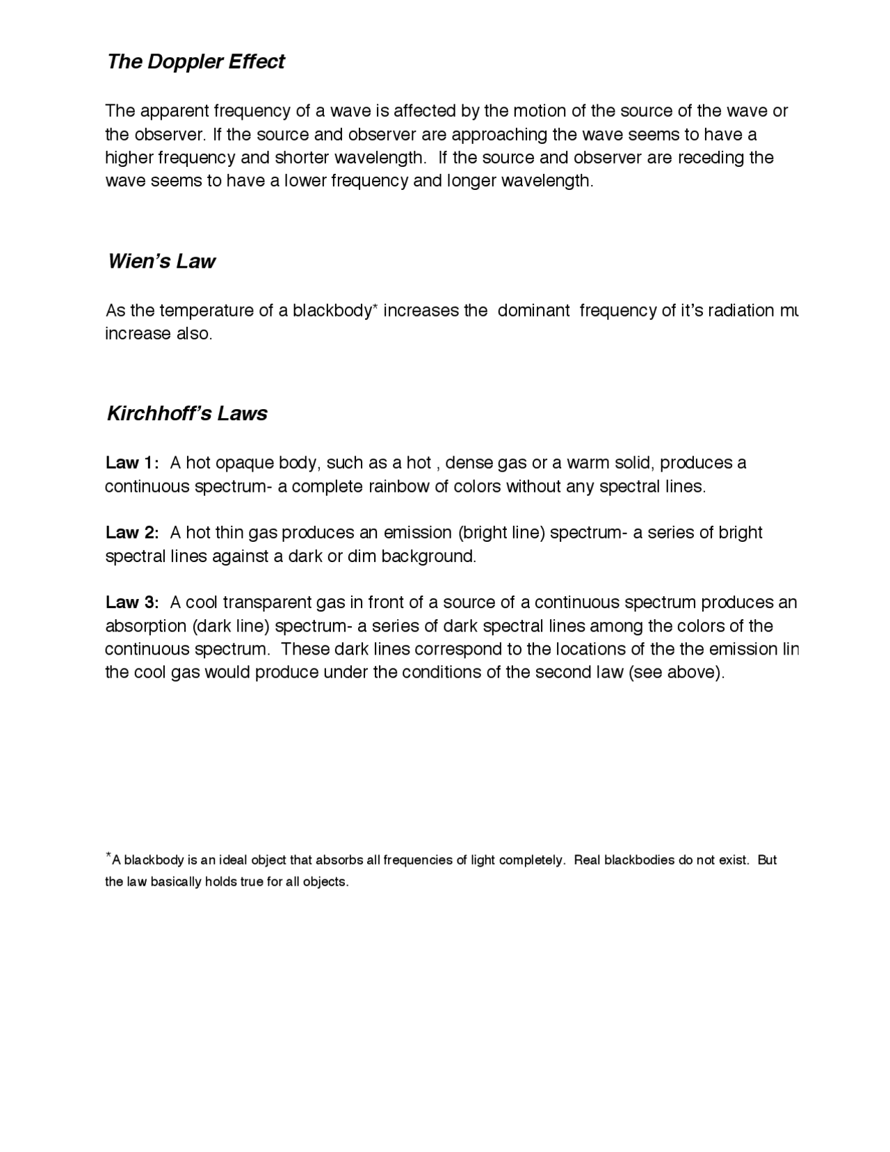 The Doppler Effect Lecture Notes Astr 104 Docsity