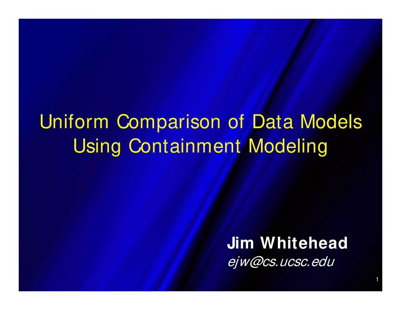 Uniform Comparison of Data Models Using Containment Modeling | SPAN 1 ...