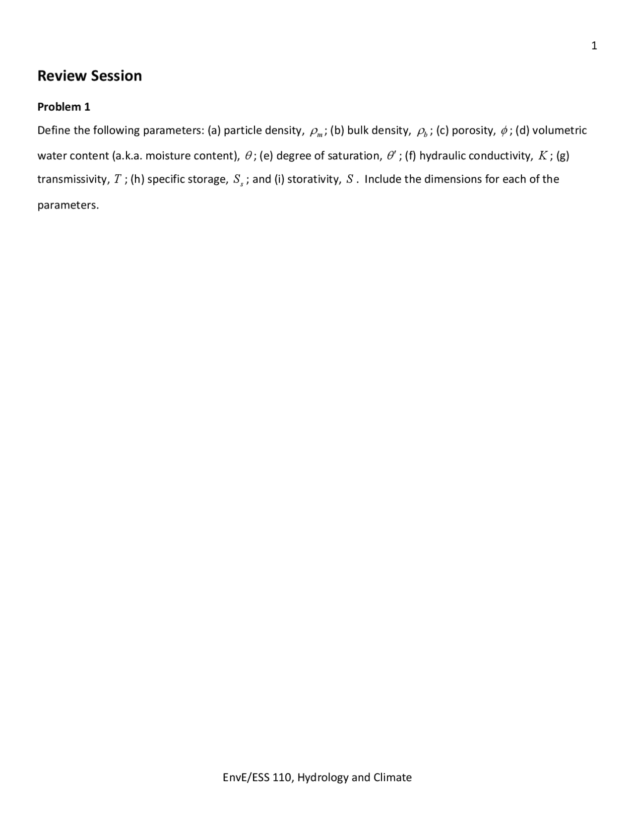 5 Solved Problems On The Parameters Exam Hydrology And Climate