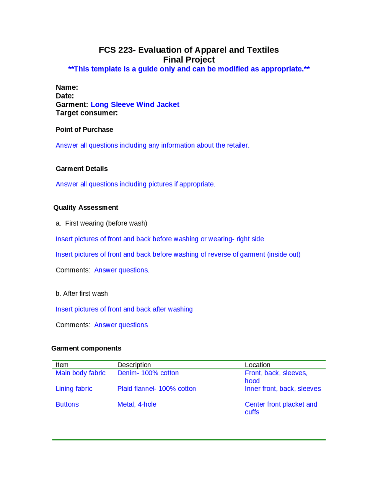 This Template Is A Guide Only And Can Be Modified As Appropriate Fcs