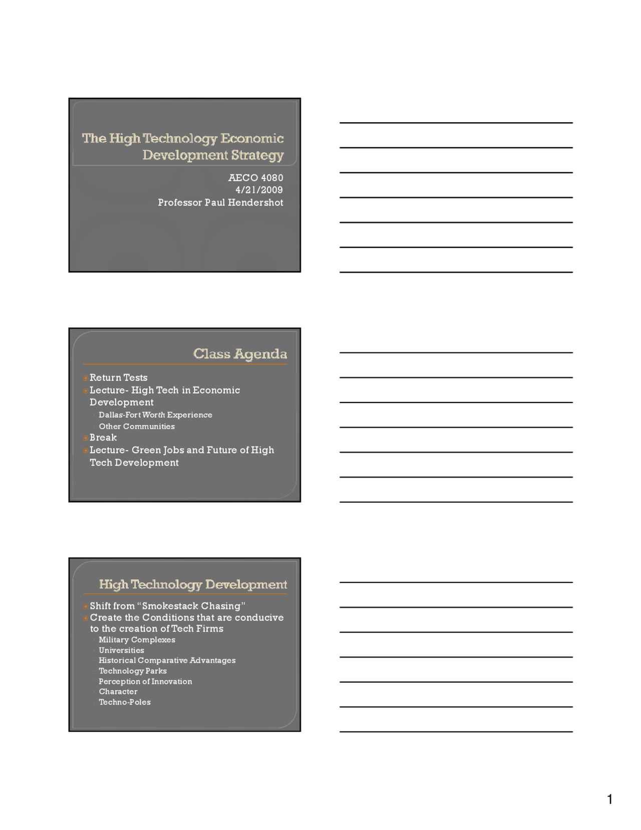 The High Technology Economic Development Strategy Aeco 4080 Docsity