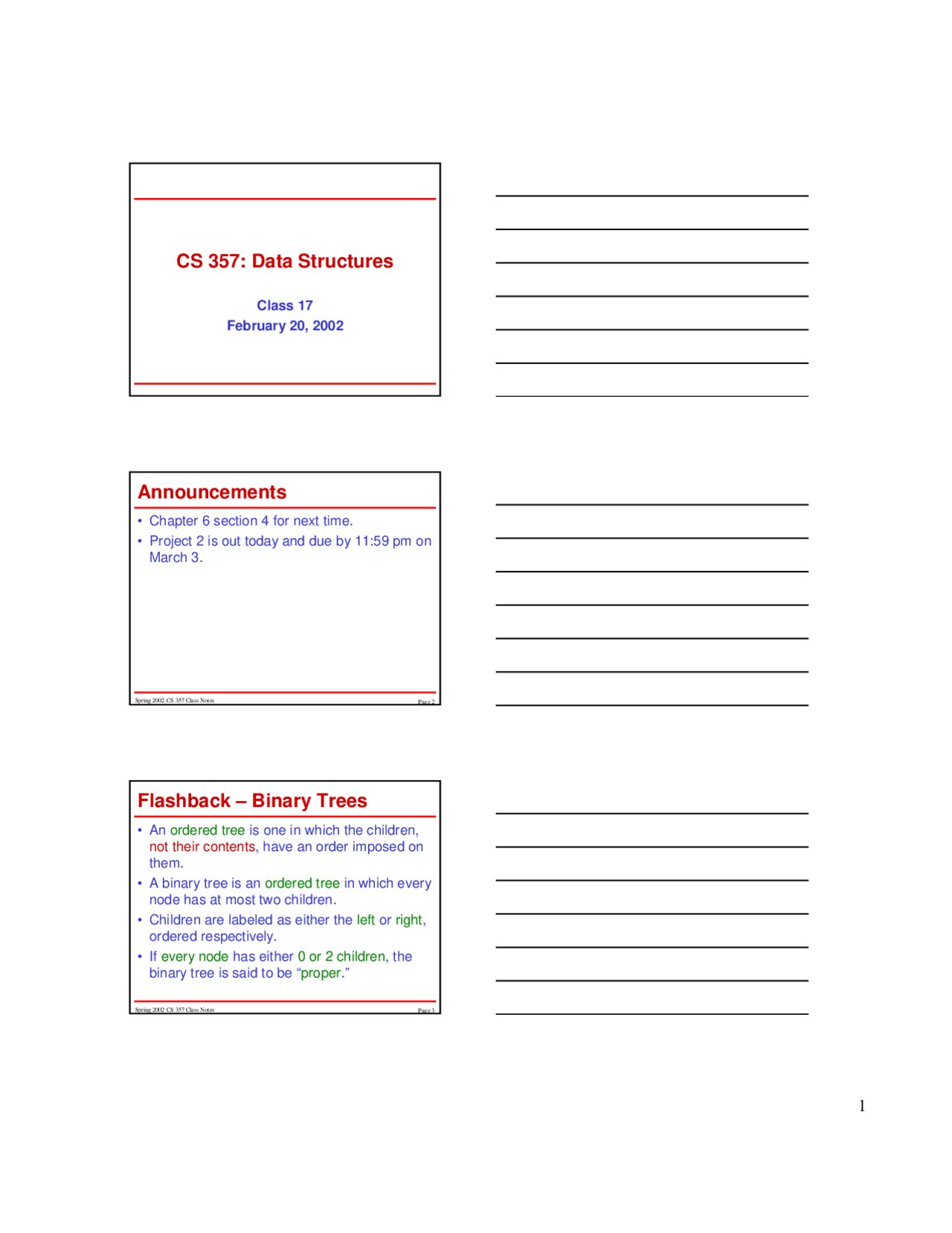 Binary Trees Data Structures Slides Cs 357 Docsity