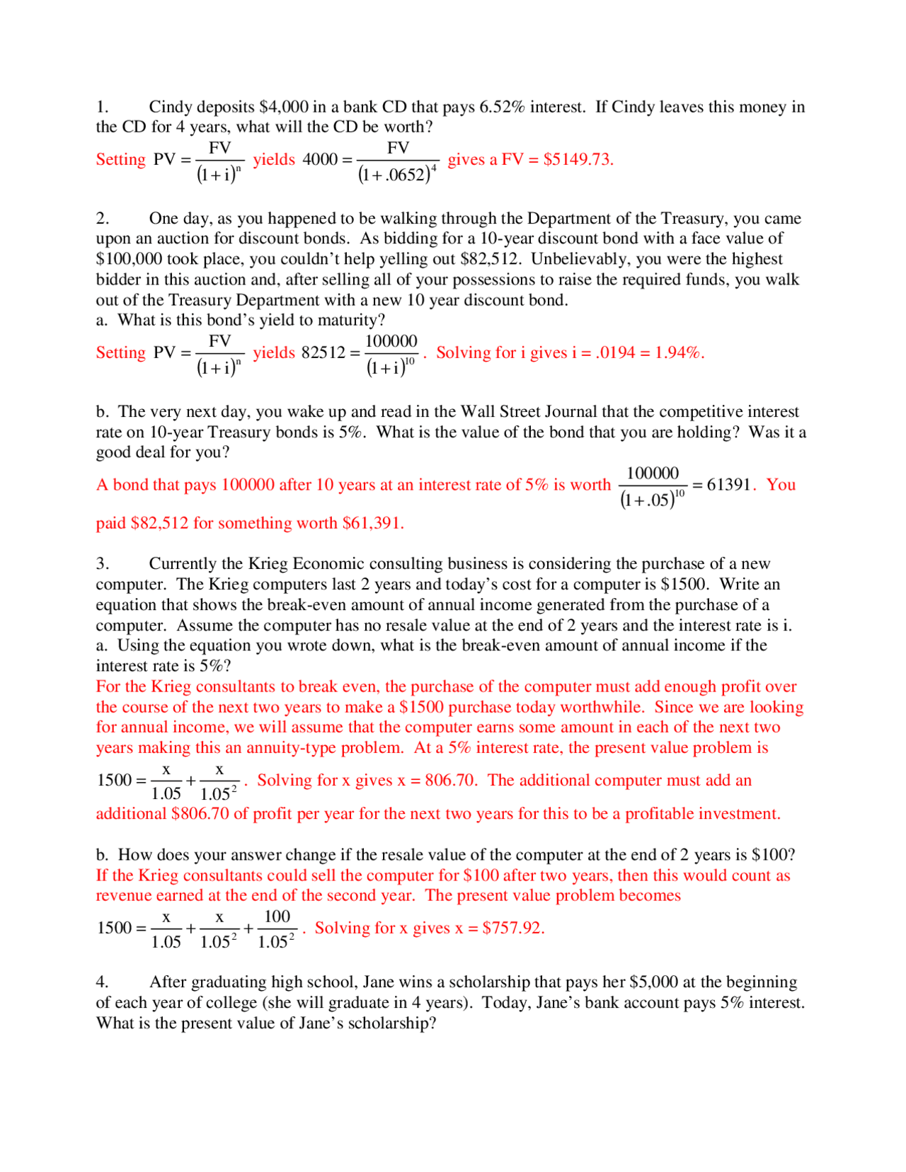 Questions With Resolution Money And Banking Econ 311 Docsity