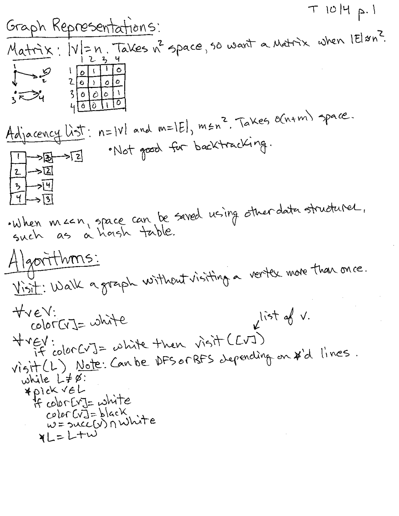 Handout Notes On Graph Matrix Representations Cmpe 177 Docsity