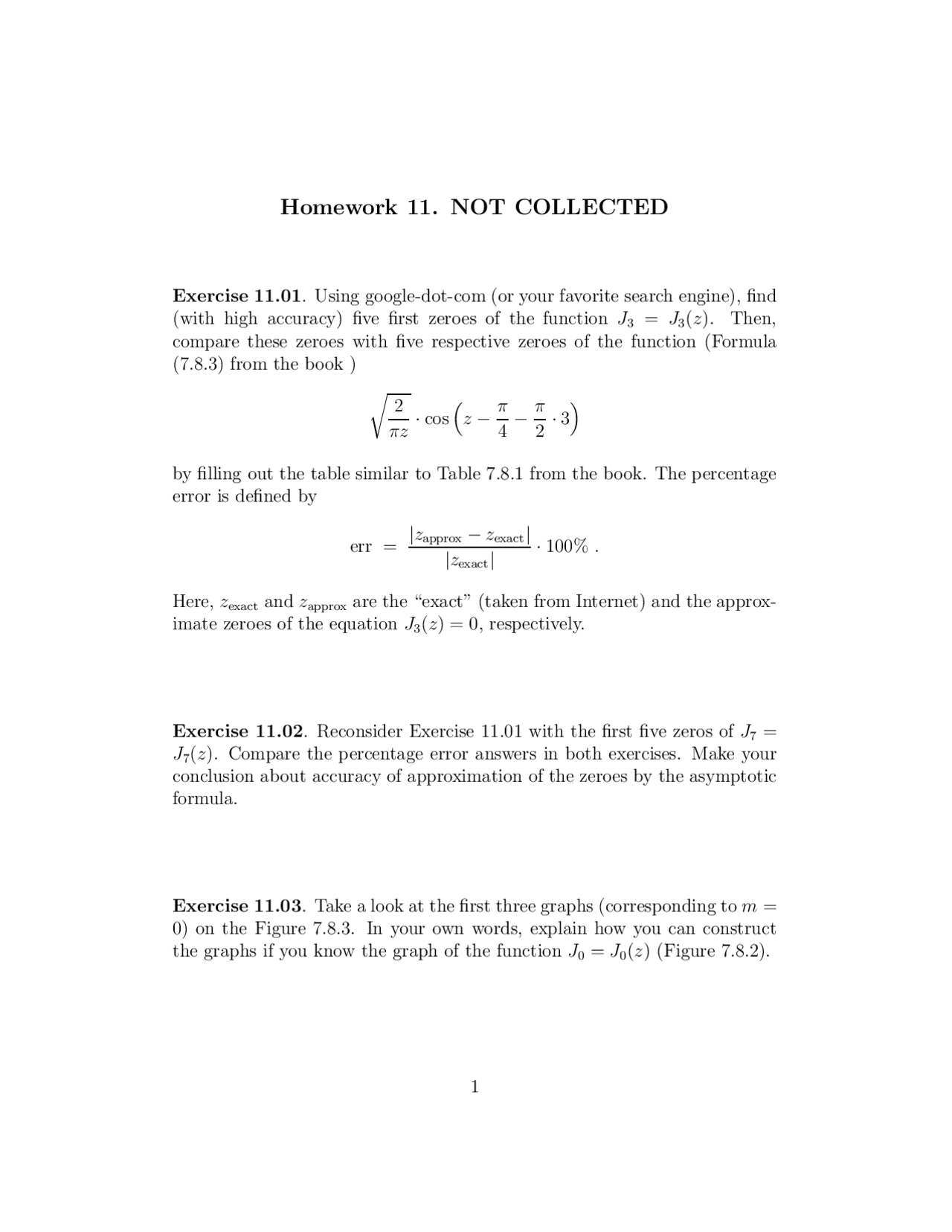 Exercises For Homework 11 Introduction To Partial Differential