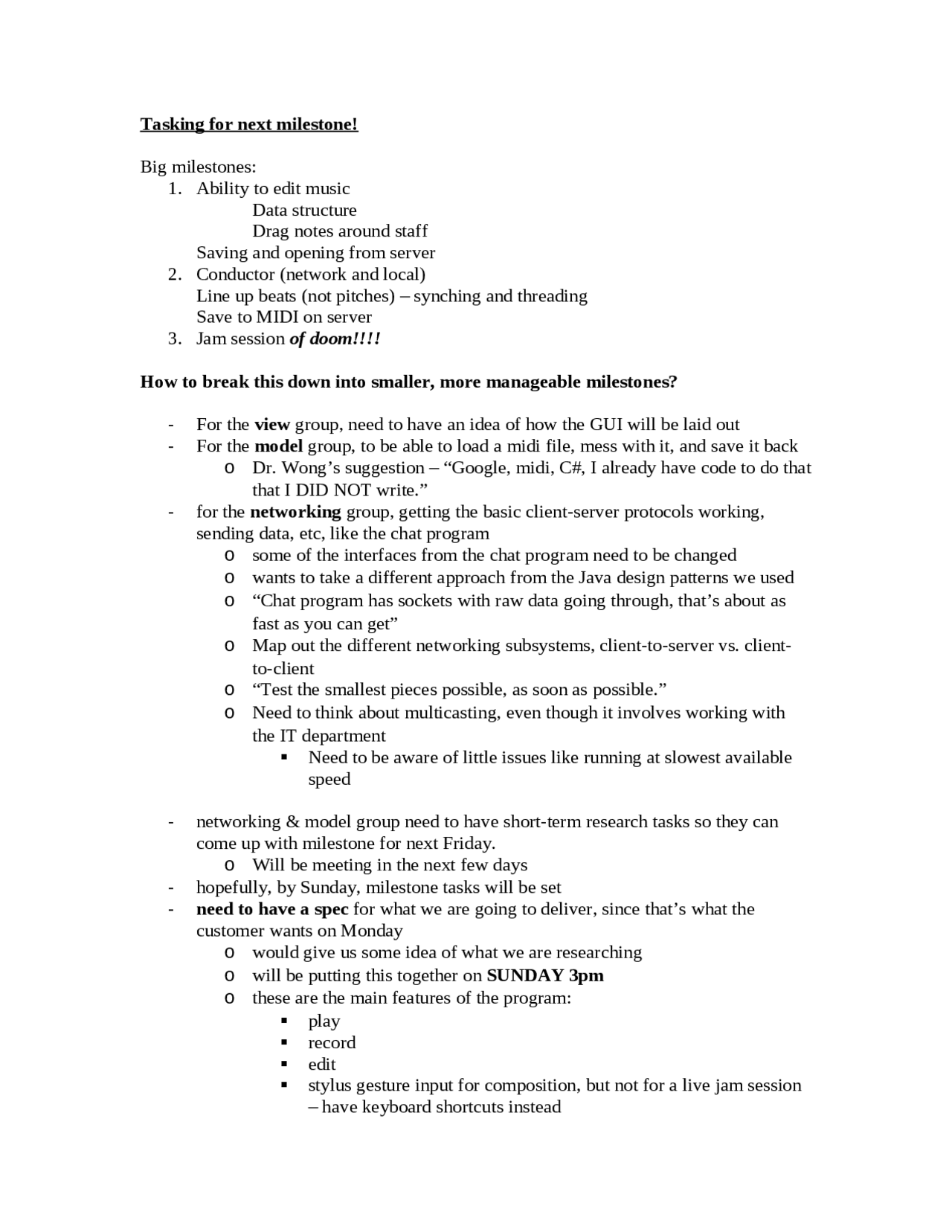 Big Milestones Software Development Methodologies Comp 410 Docsity
