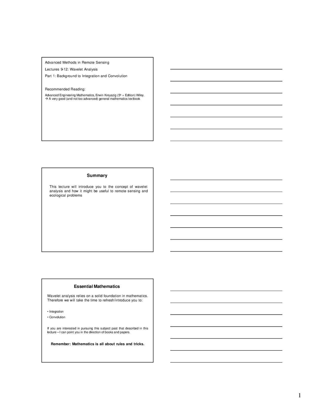 Wavelet Analysis Lecture Slides For 570 Docsity