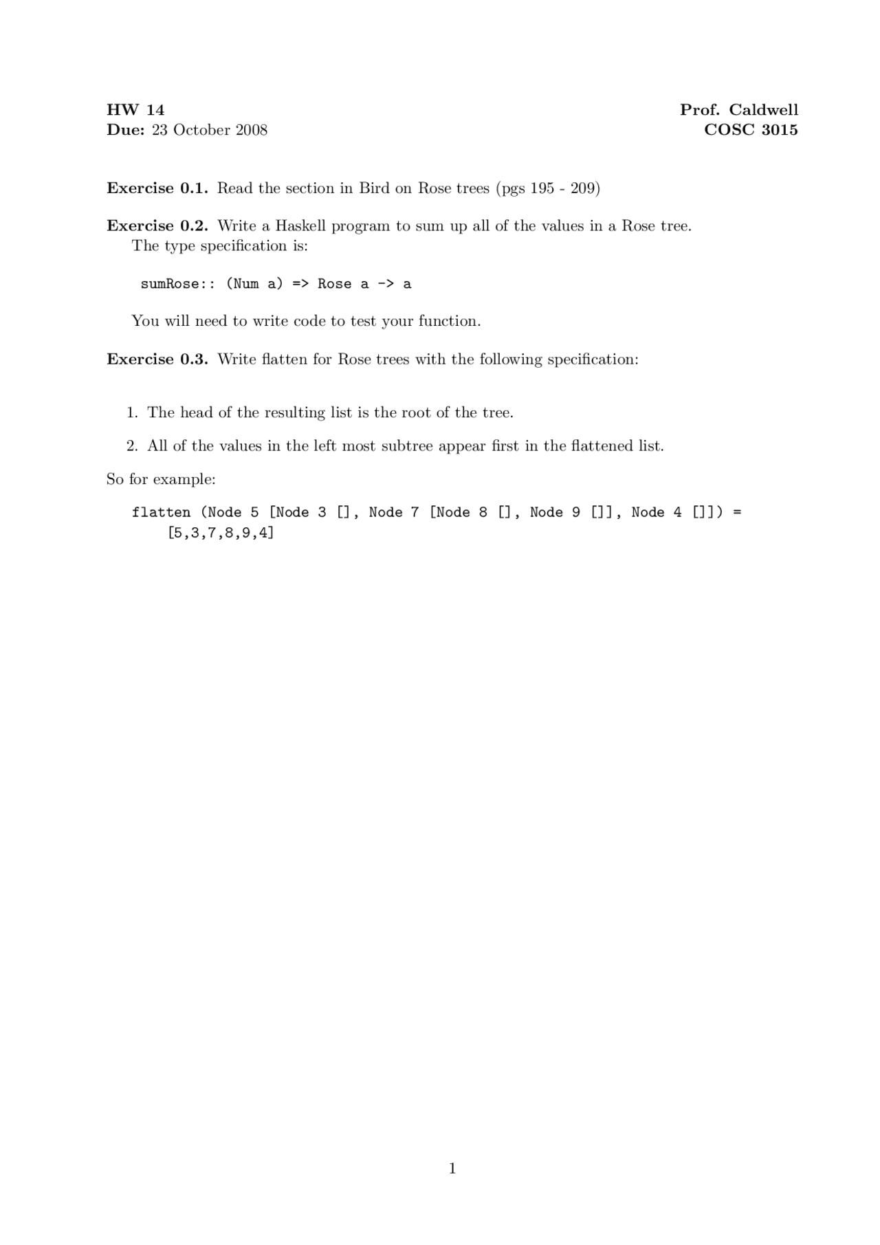 Practice Questions For Assignment 14 Functional Programming Cosc