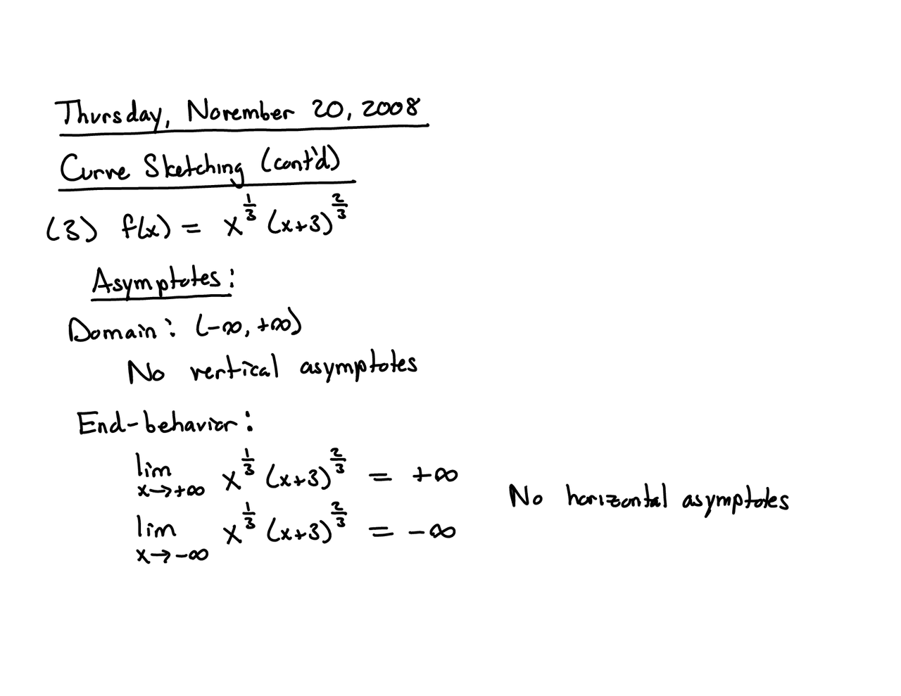 Curve Sketching - Calculus I - Lecture Notes | MATH 121 | Study notes ...