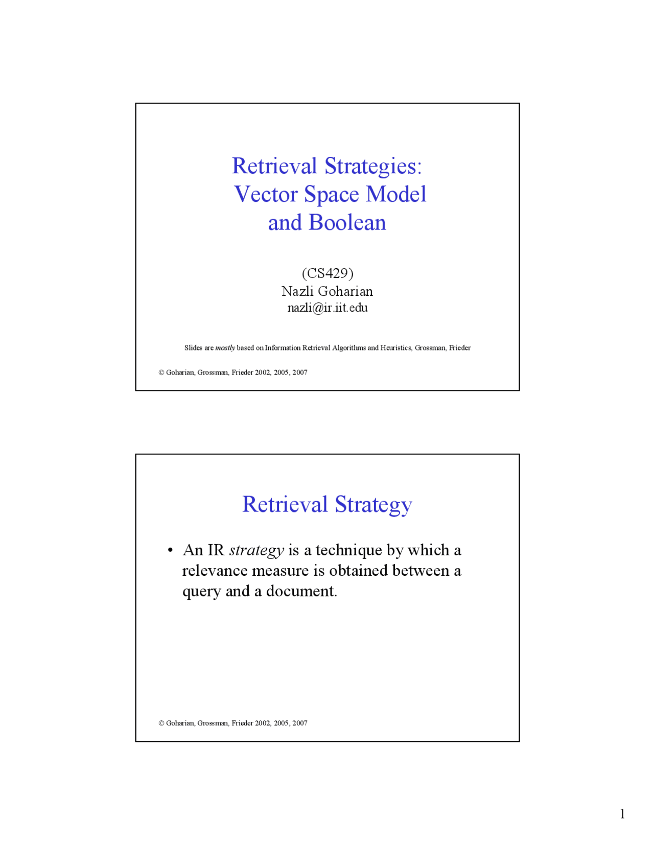 Information Retrieval Vector Space Model And Boolean Lecture Slides