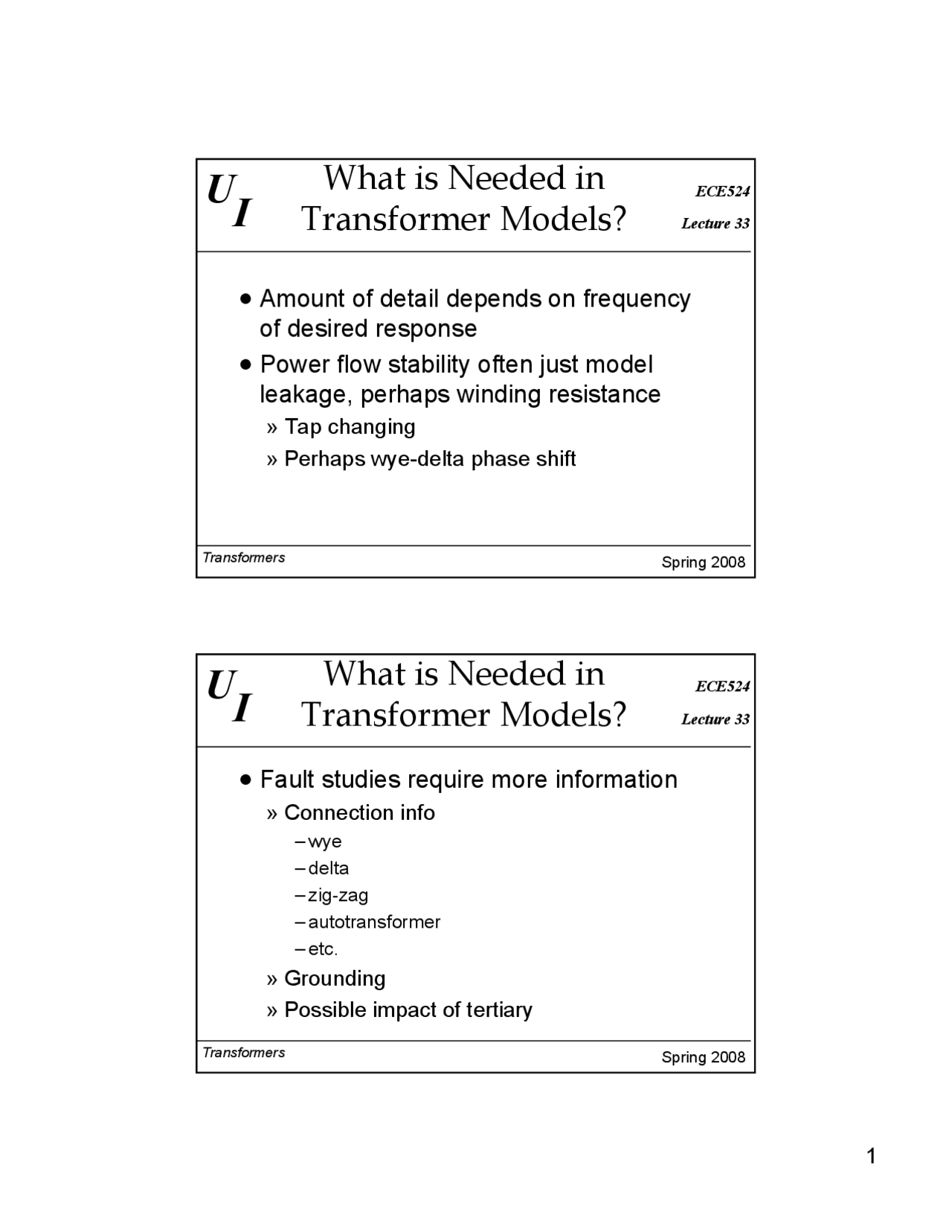 What Is Needed In Transformer Models Lecture Slides Ece 524 Docsity