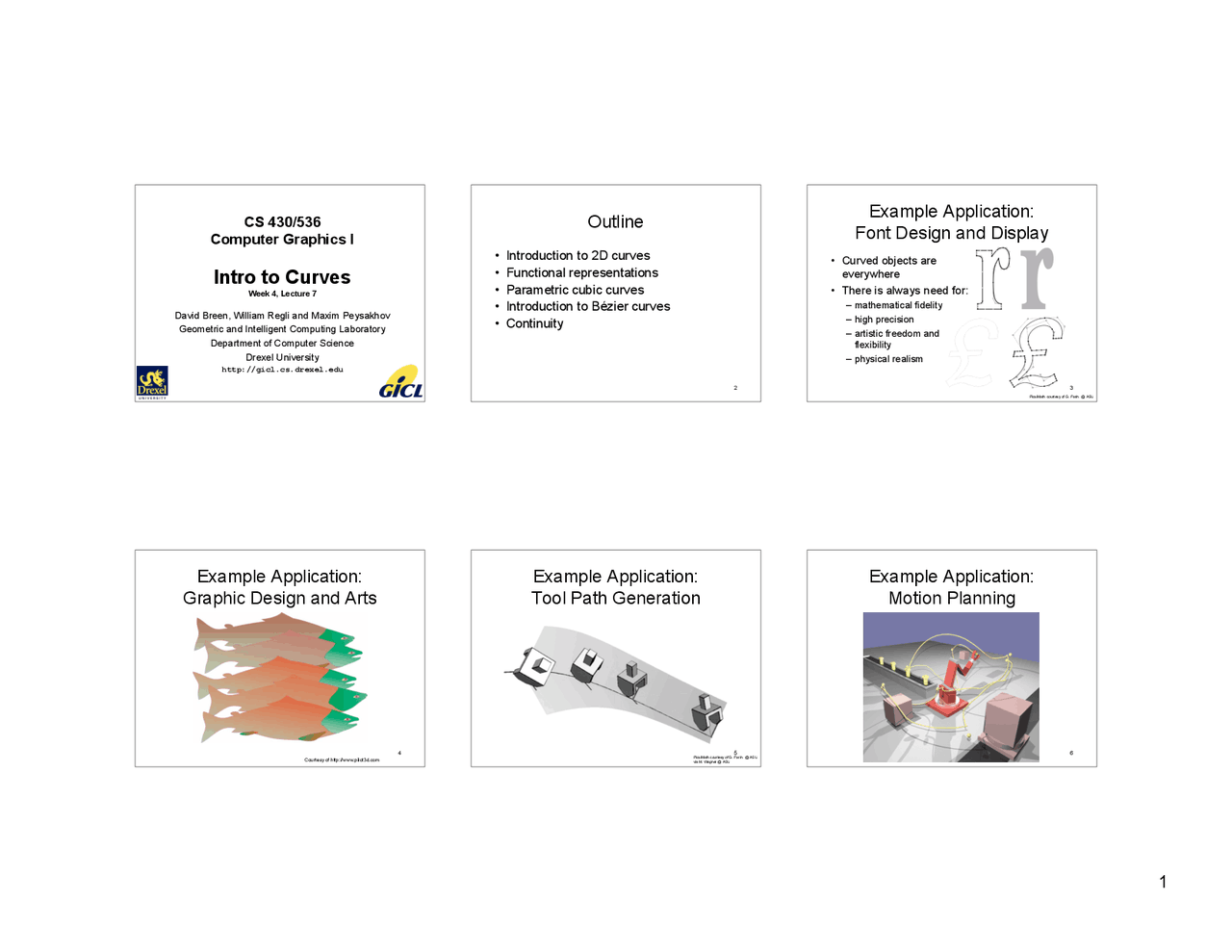 Introduction To Curves Lecture Slides Cs 430 Docsity
