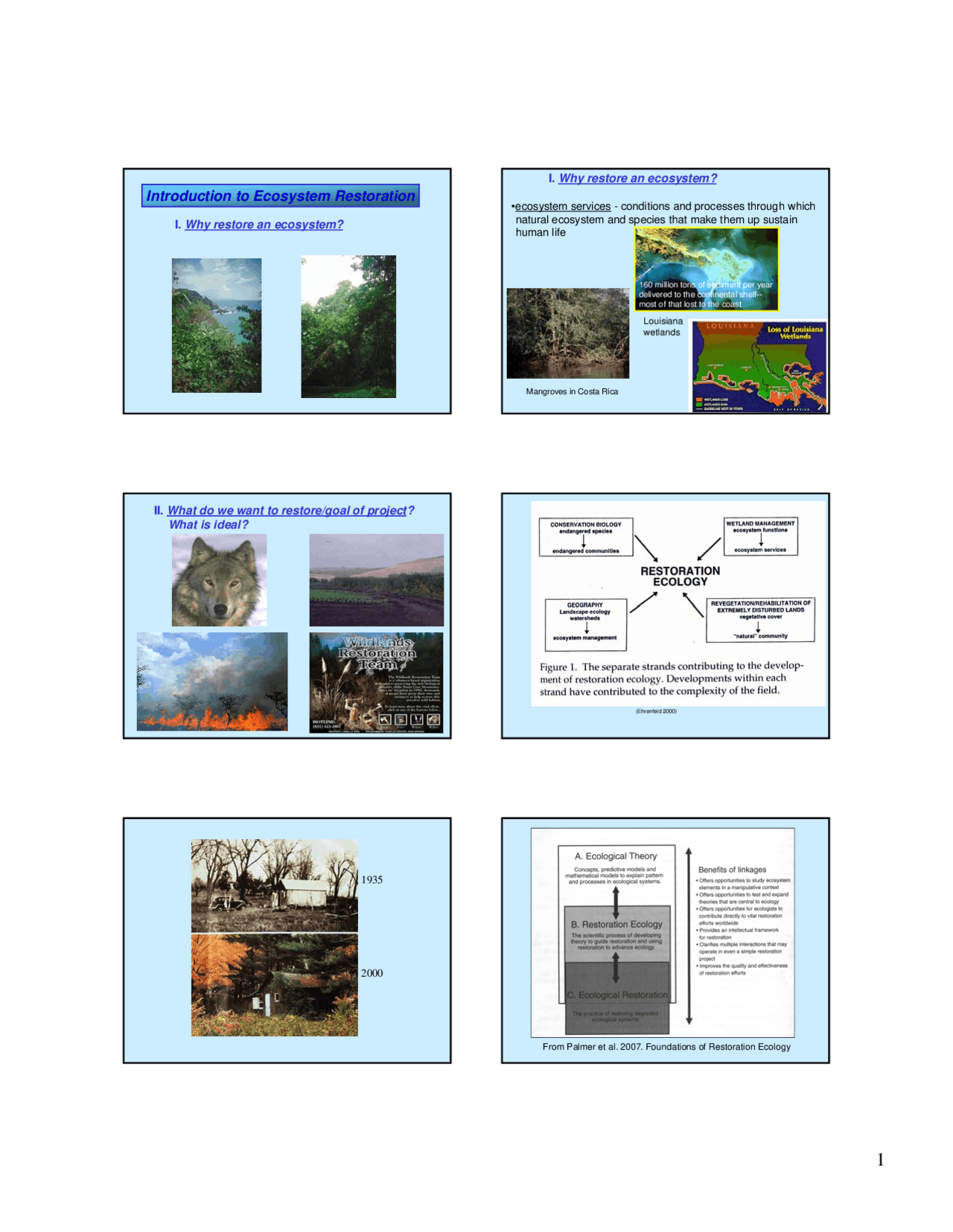 Introduction To Ecosystem Restoration Lecture Slides Envs 160 Docsity
