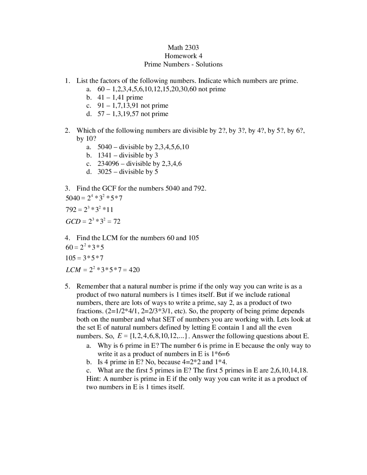 5 Questions on Divisible, Prime and Natural Numbers - Worksheet 4 ...