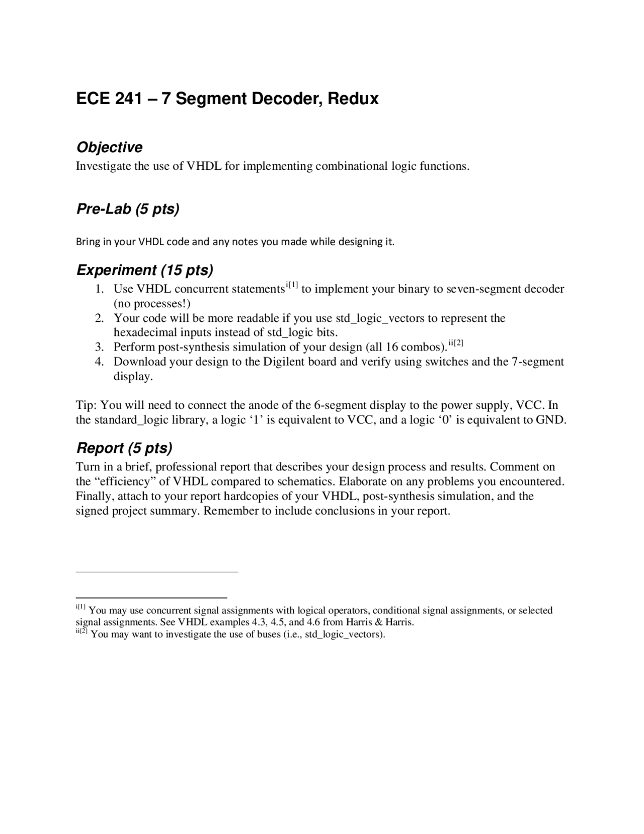Segment Decoder, Reducer - Logic Circuit - Lab 6 | ECE 241 - Docsity