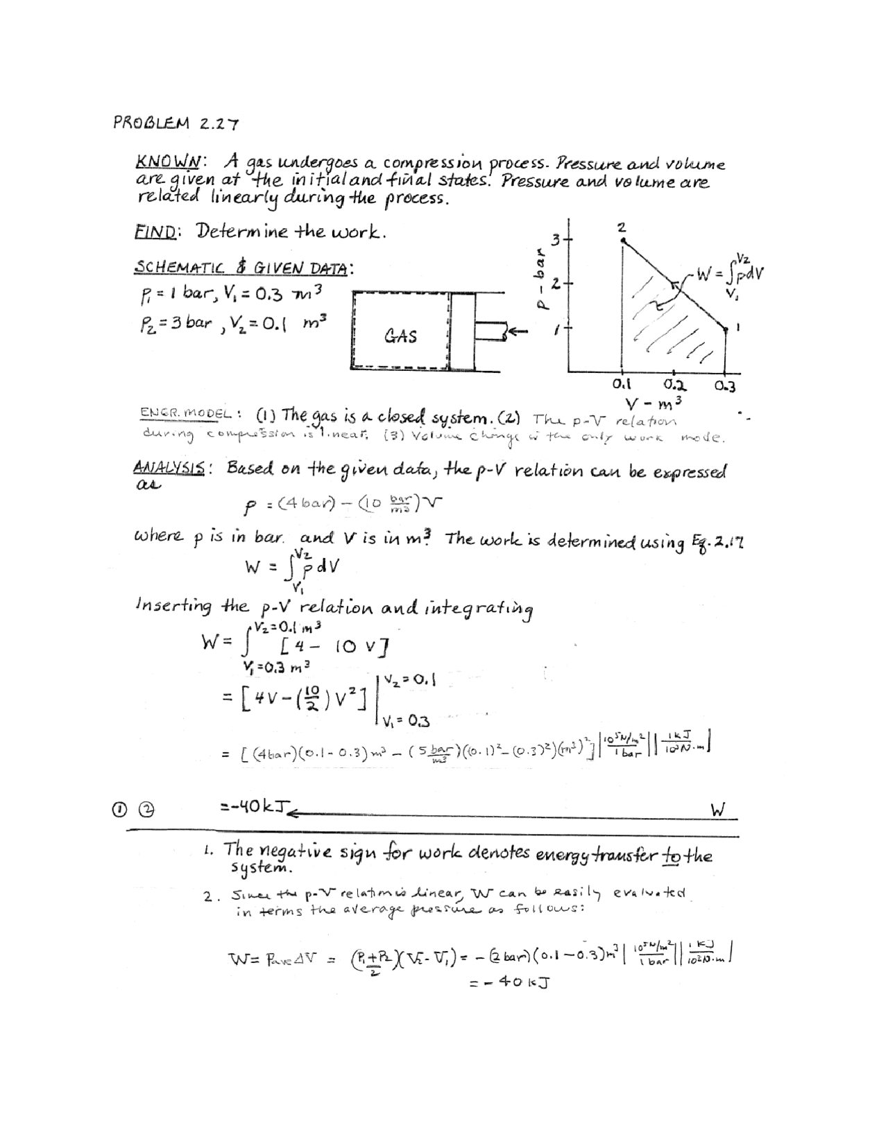 Problems With Solutions For Thermodynamics I Meen 2210 Docsity