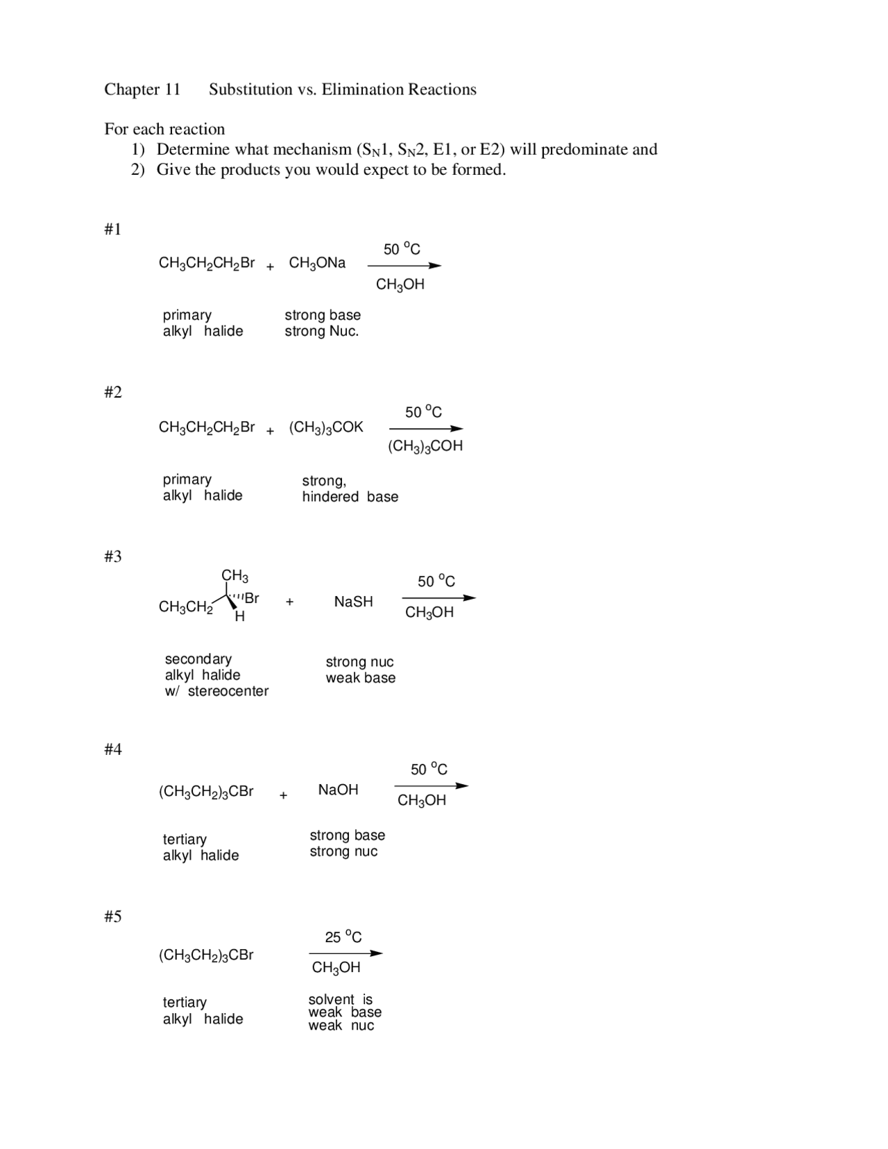 Substitution and Elimination Reactions - Organic Chemistry | CHM 122 ...