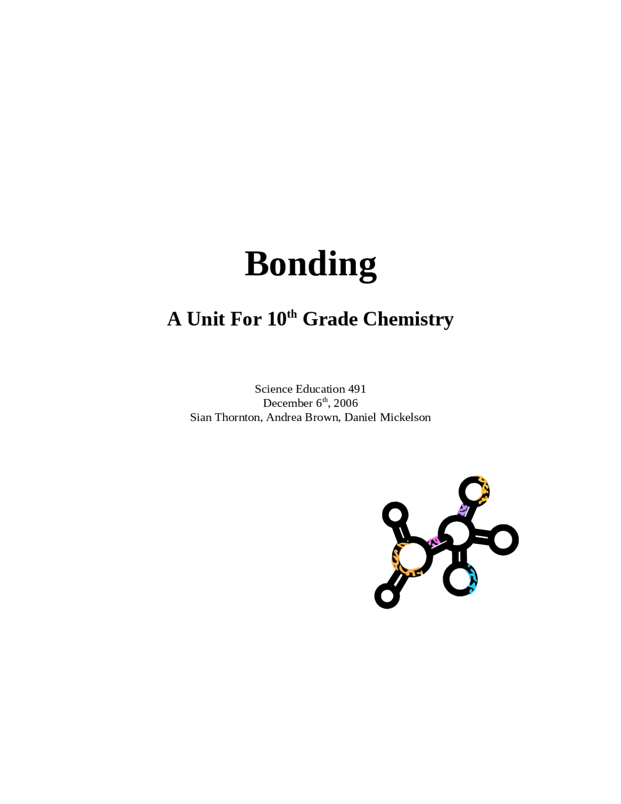 Notes On Bonding Methods In Secondary Education For Science Teachers