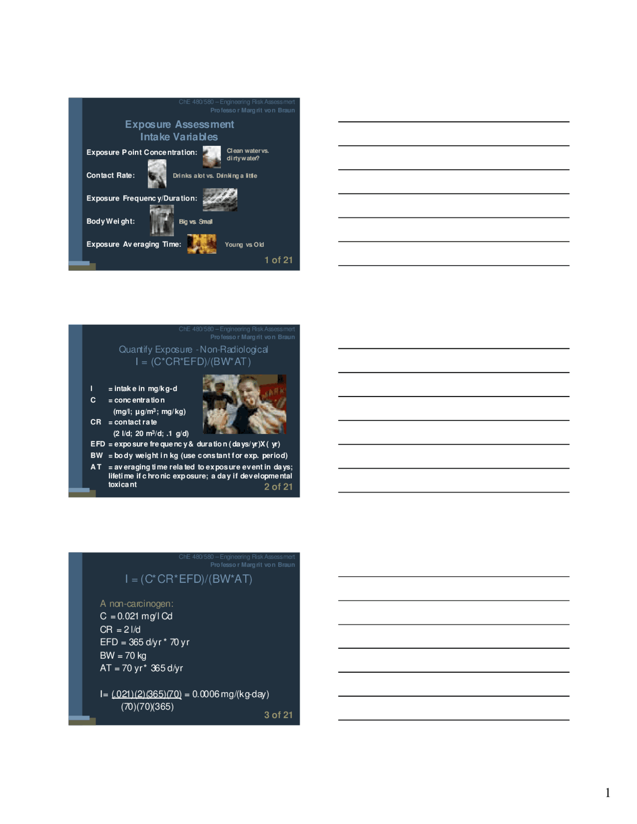 Quantify Exposure Radiological Lecture Slides Che 480 Docsity