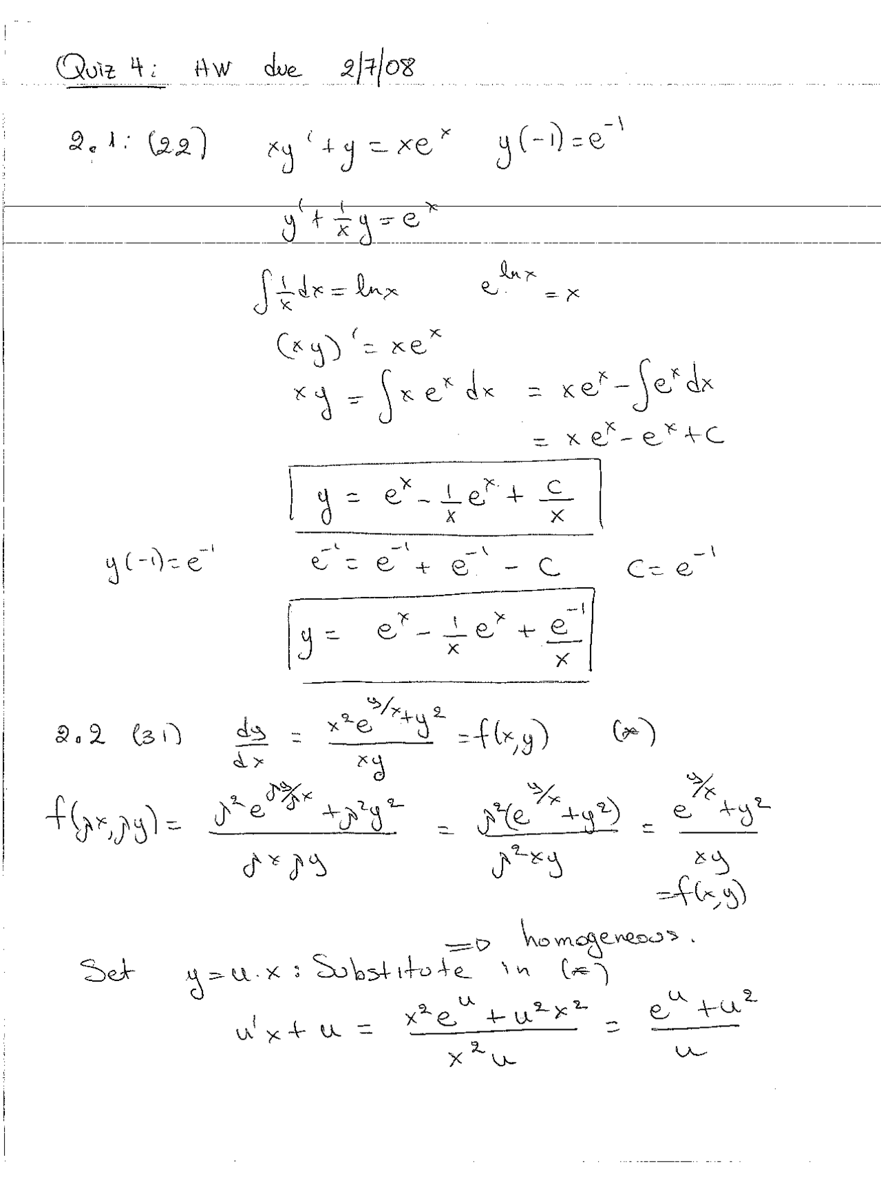 Handout Quiz 4 Engineering Mathematics Math 3321 Docsity