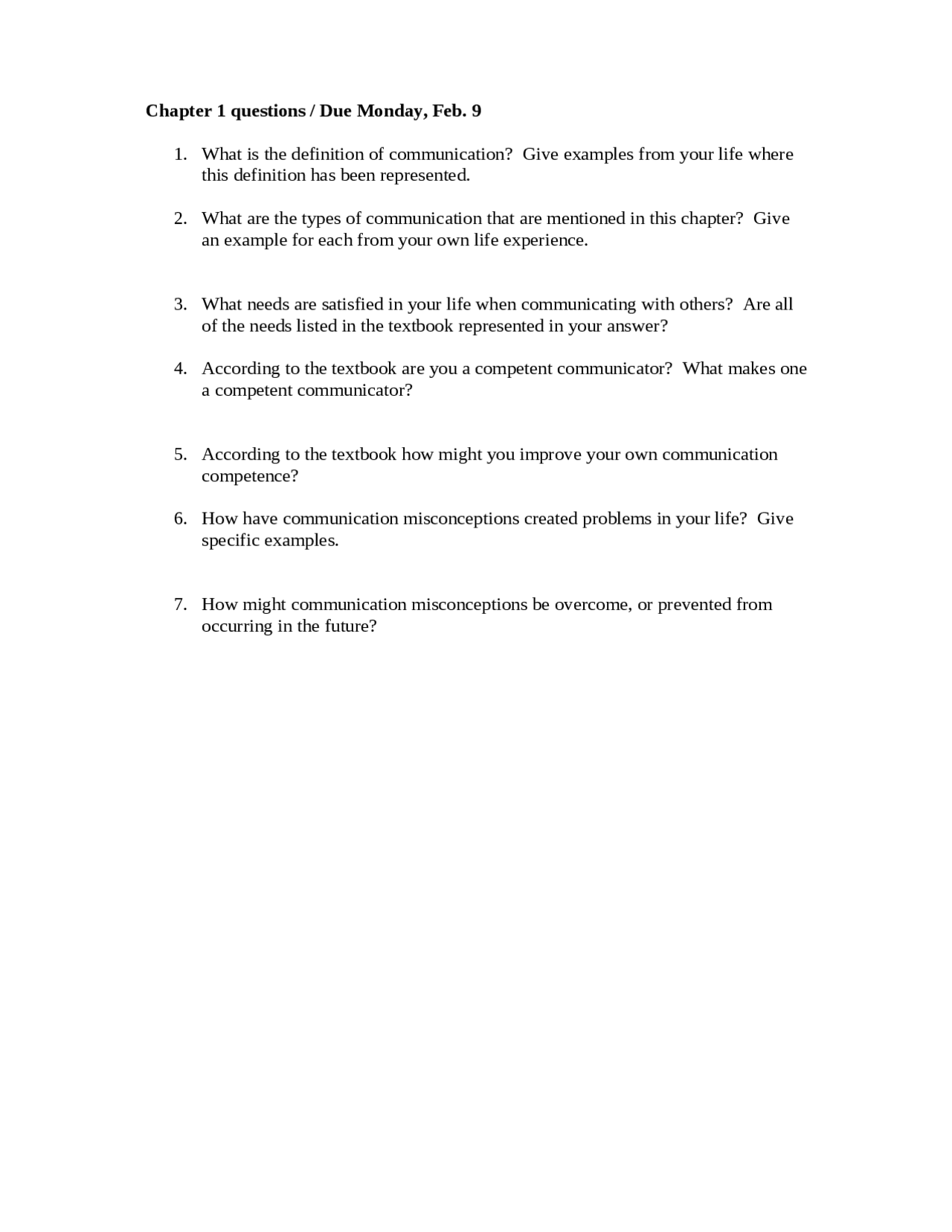 7 Practice Problems On Introduction To Human Communication Assignment