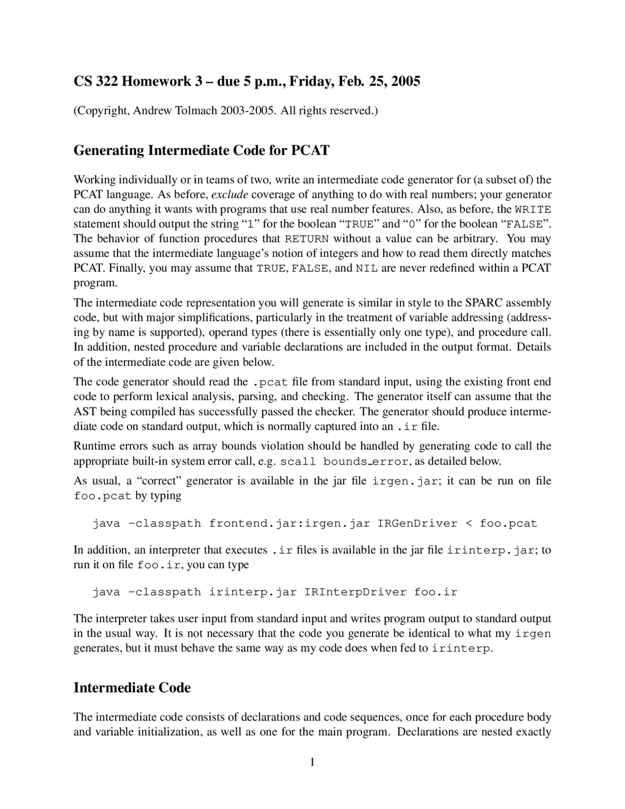 Homework 3 On Language Compiler Design Cs 322 Docsity 3406