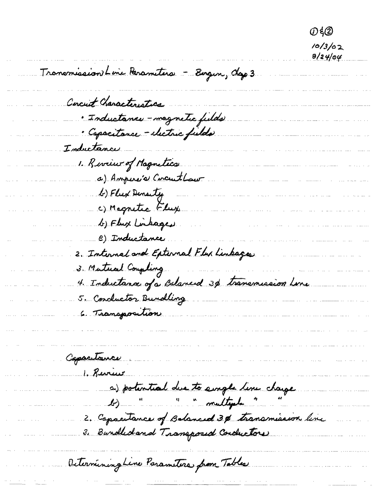 Notes On Transmission Line Presentation Of Power Systems Analysis