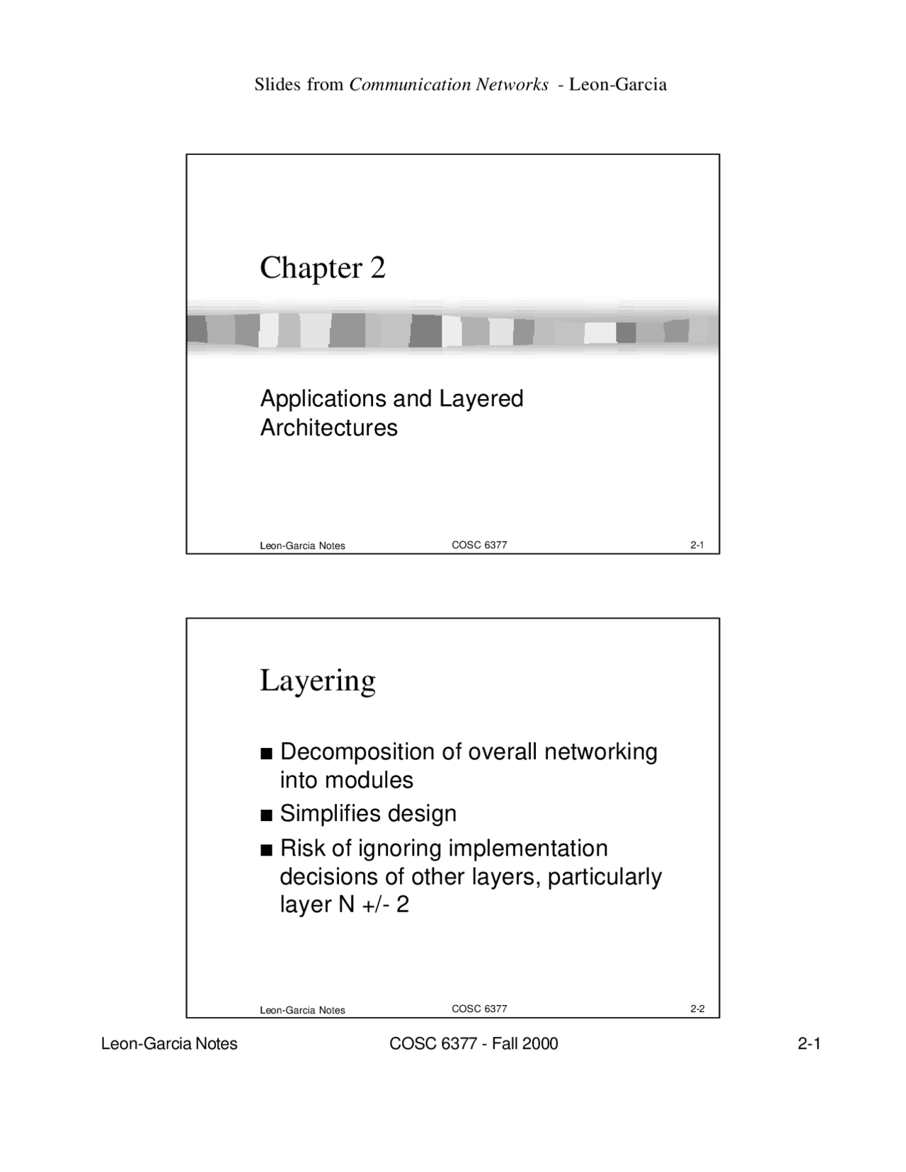 Applications And Layered Architectures Lecture Slides Cosc 6377 Docsity