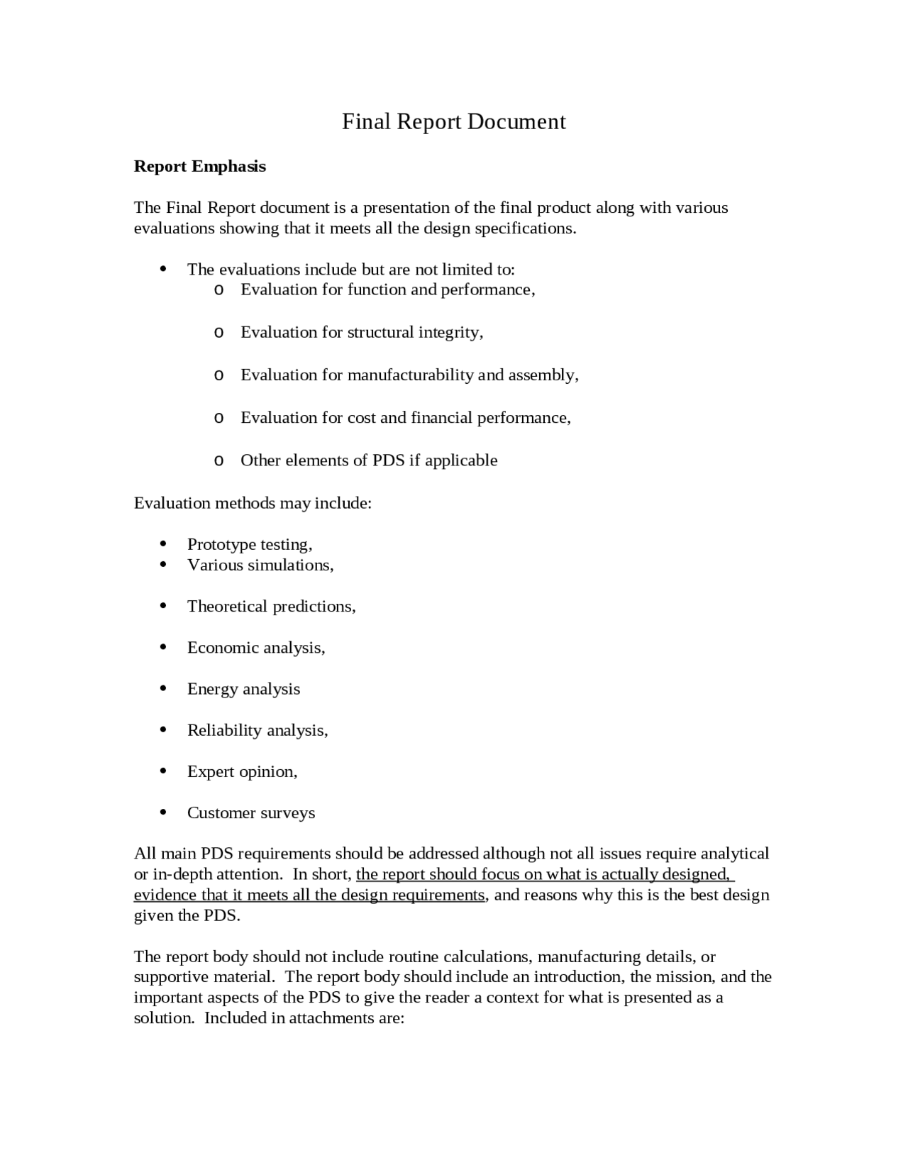 Final Report: Design Project Documentation and Evaluation | Exams ...