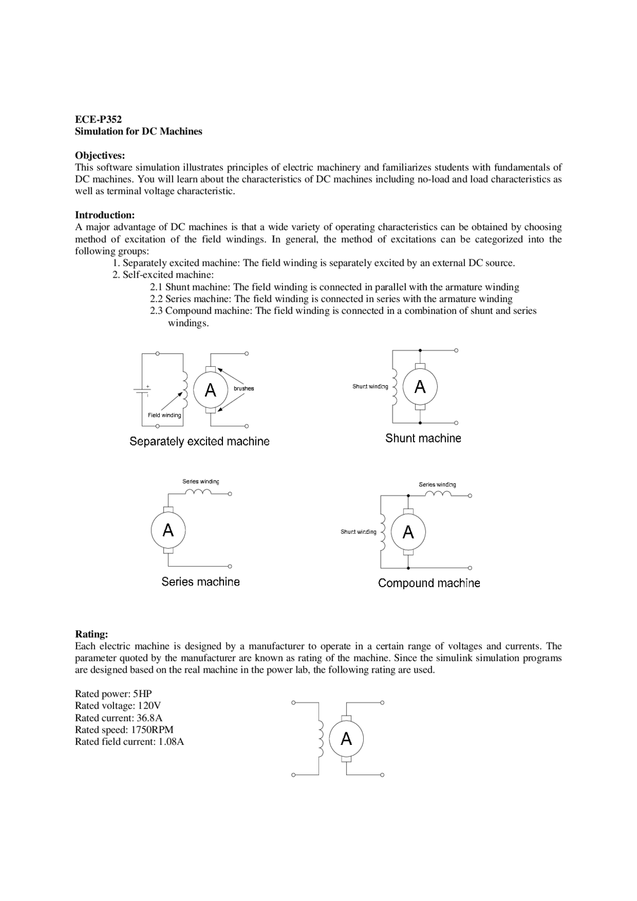 Study Guide of Electric Motor Control Principles - Lab | ECEP 352 - Docsity