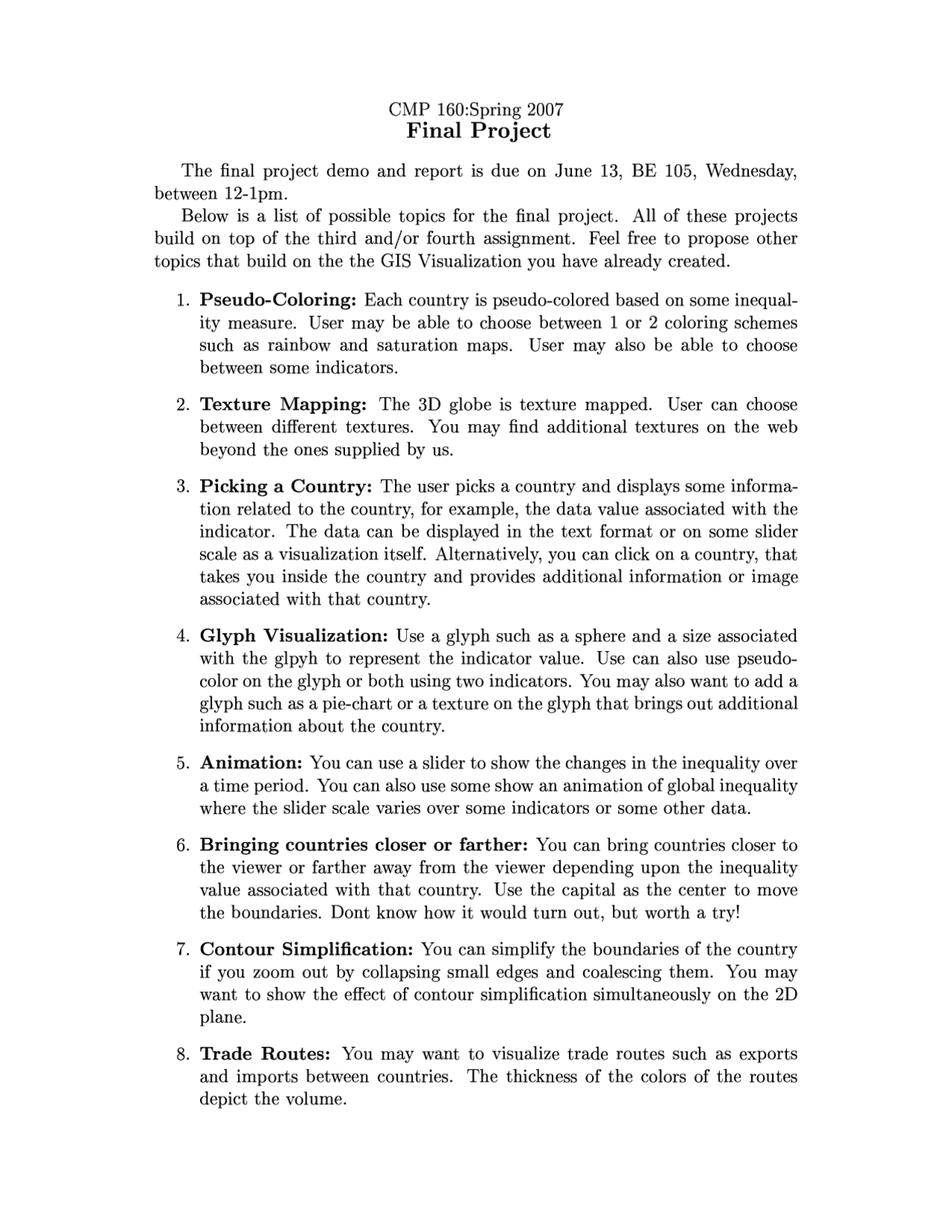 Pseudo-Coloring, Texture Mapping, Picking a Country - Final Project | CMPS 160 | Study Guides ...