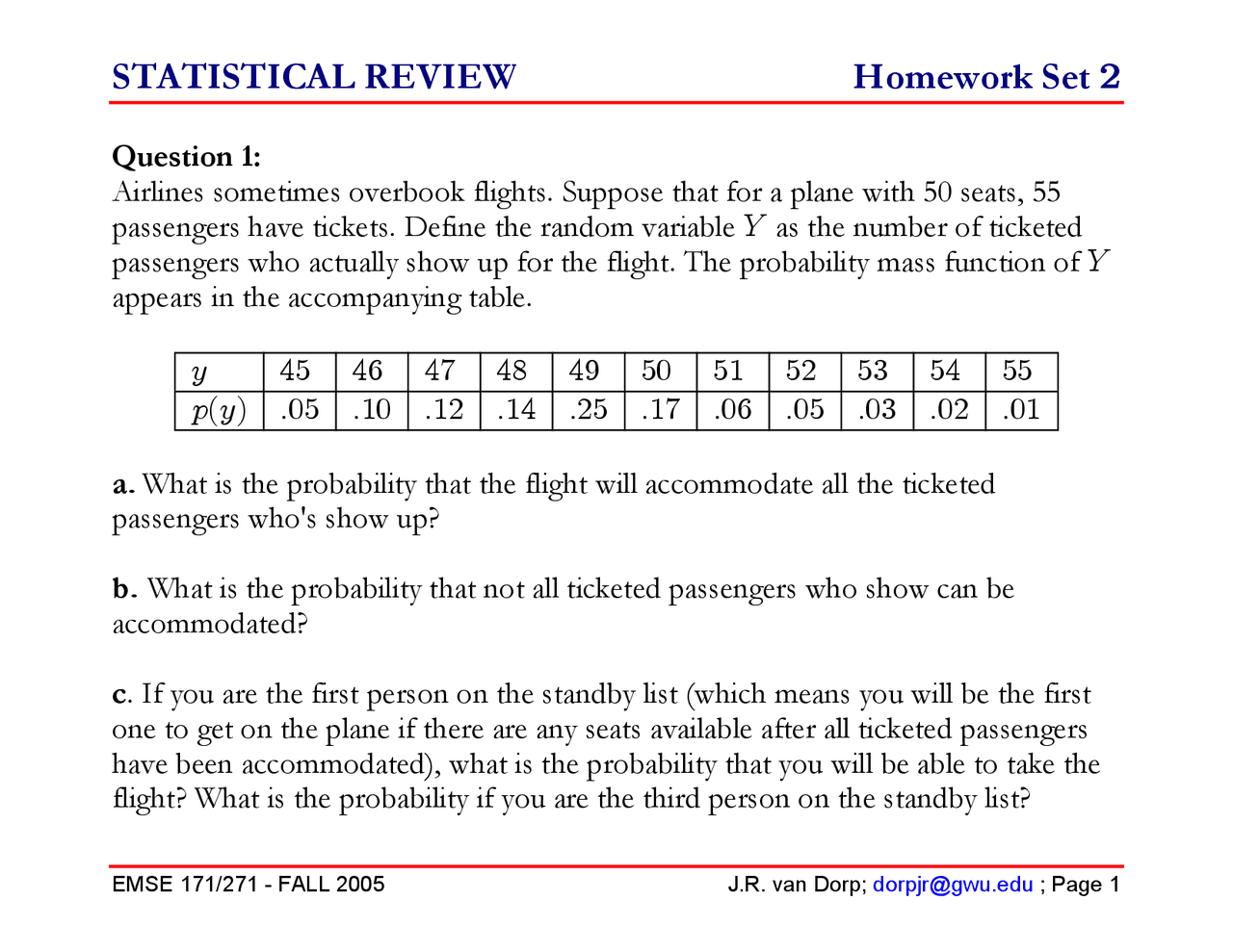 Problem Set Ii Data Analysis For Engineering And Science Emse 171
