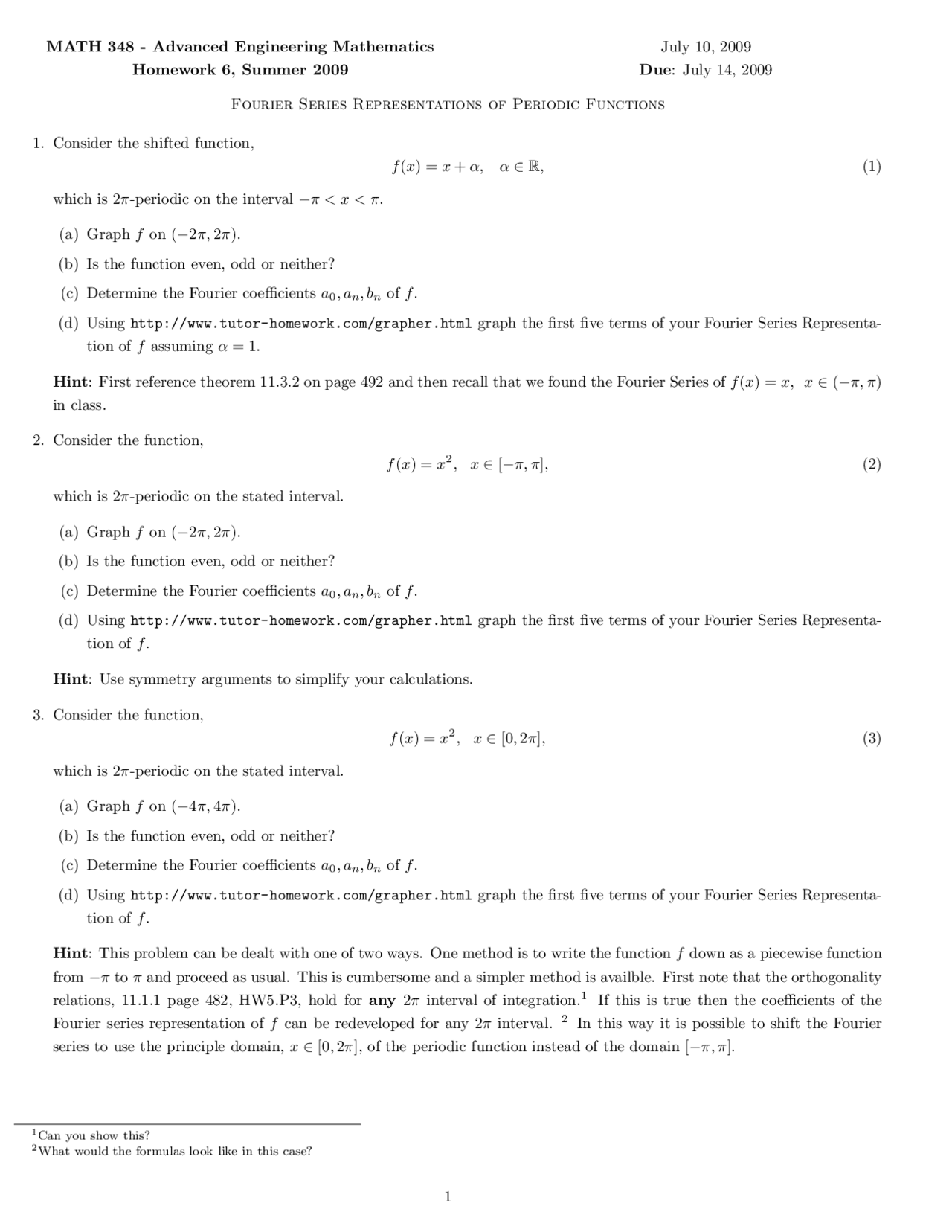 Advanced Engineering Mathematics - Problem Set 6 Solutions | MATH 348 ...