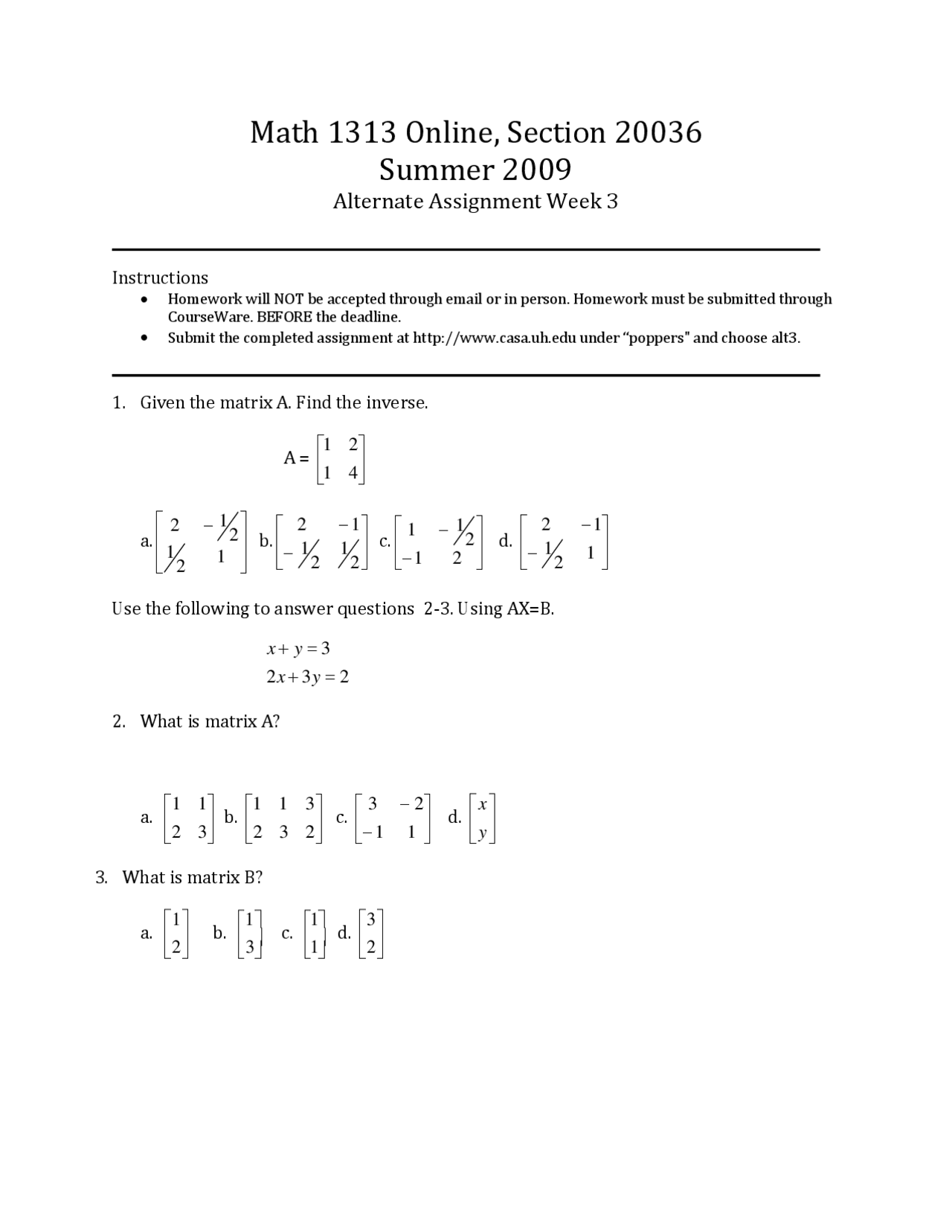 10 Mcqs Questions On Finite Math With Applications Math 1313 Docsity