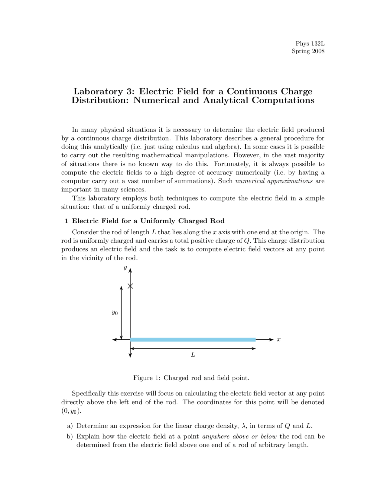 Lab 3 For Electromagnetism And Optics Phys 132 Docsity