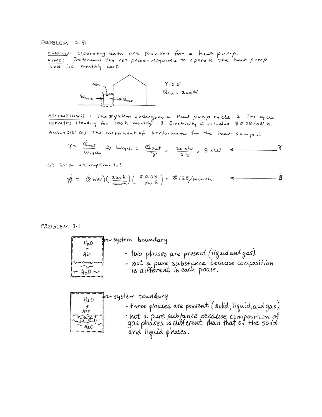 Thermodynamics I Homework 3 With Solutions Meen 2210 Docsity