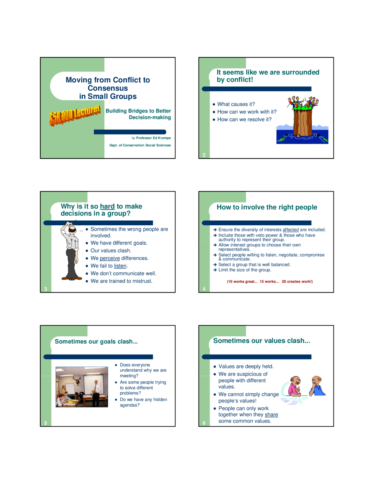 Moving from Conflict to Consensus in Small Groups - Lecture Slides ...