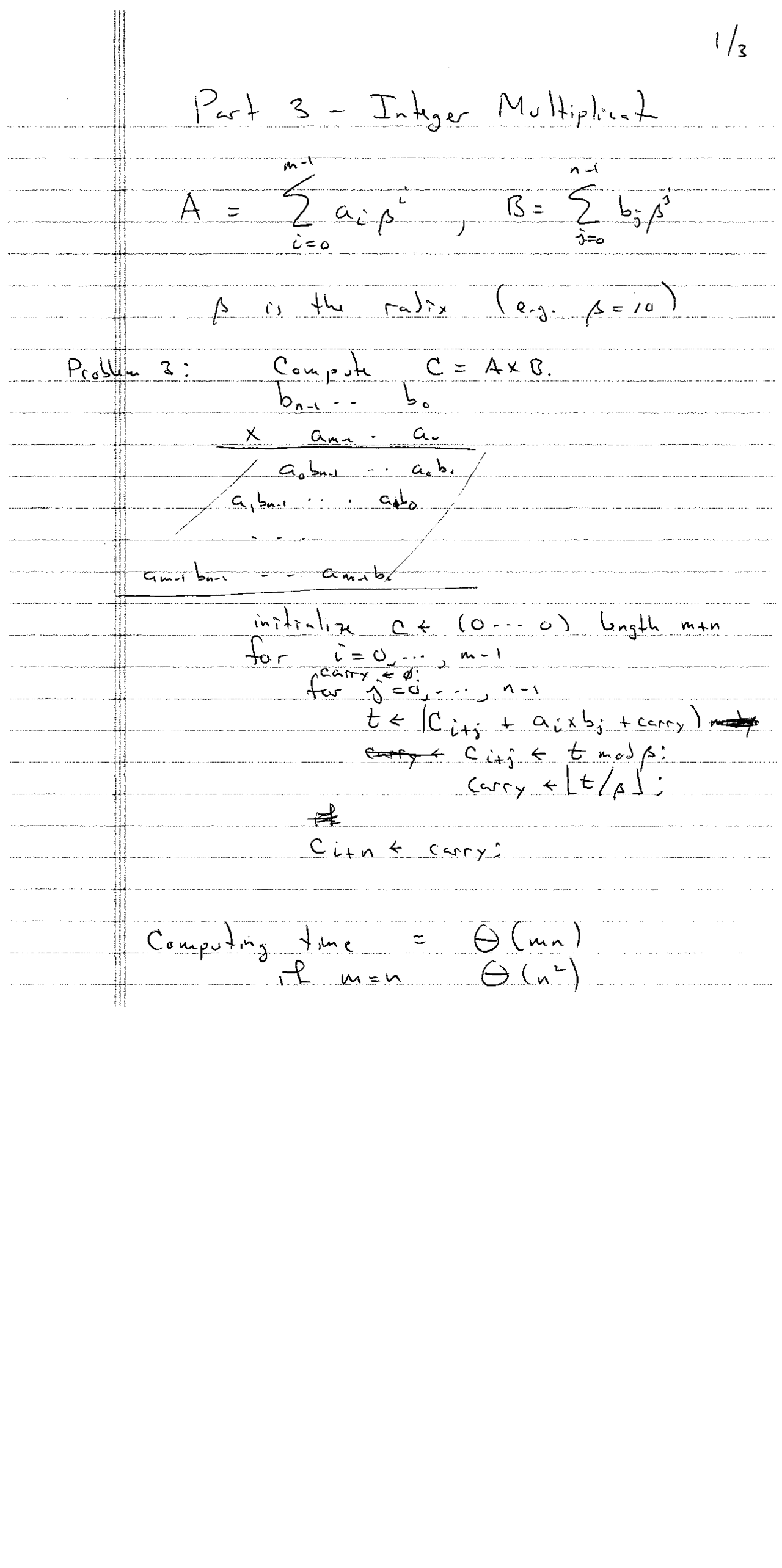 Karatsubas Integer Multiplication Algorithm Cs 540 Docsity
