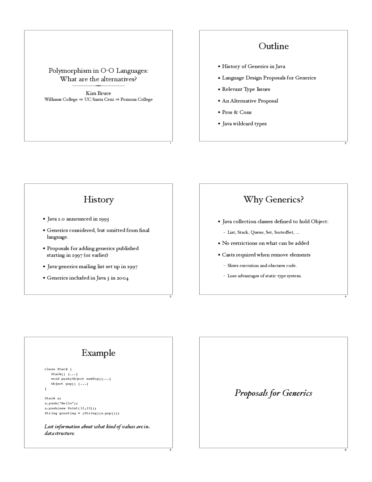Polymorphism In O O Languages What Are The Alternatives Cmps 290 Docsity